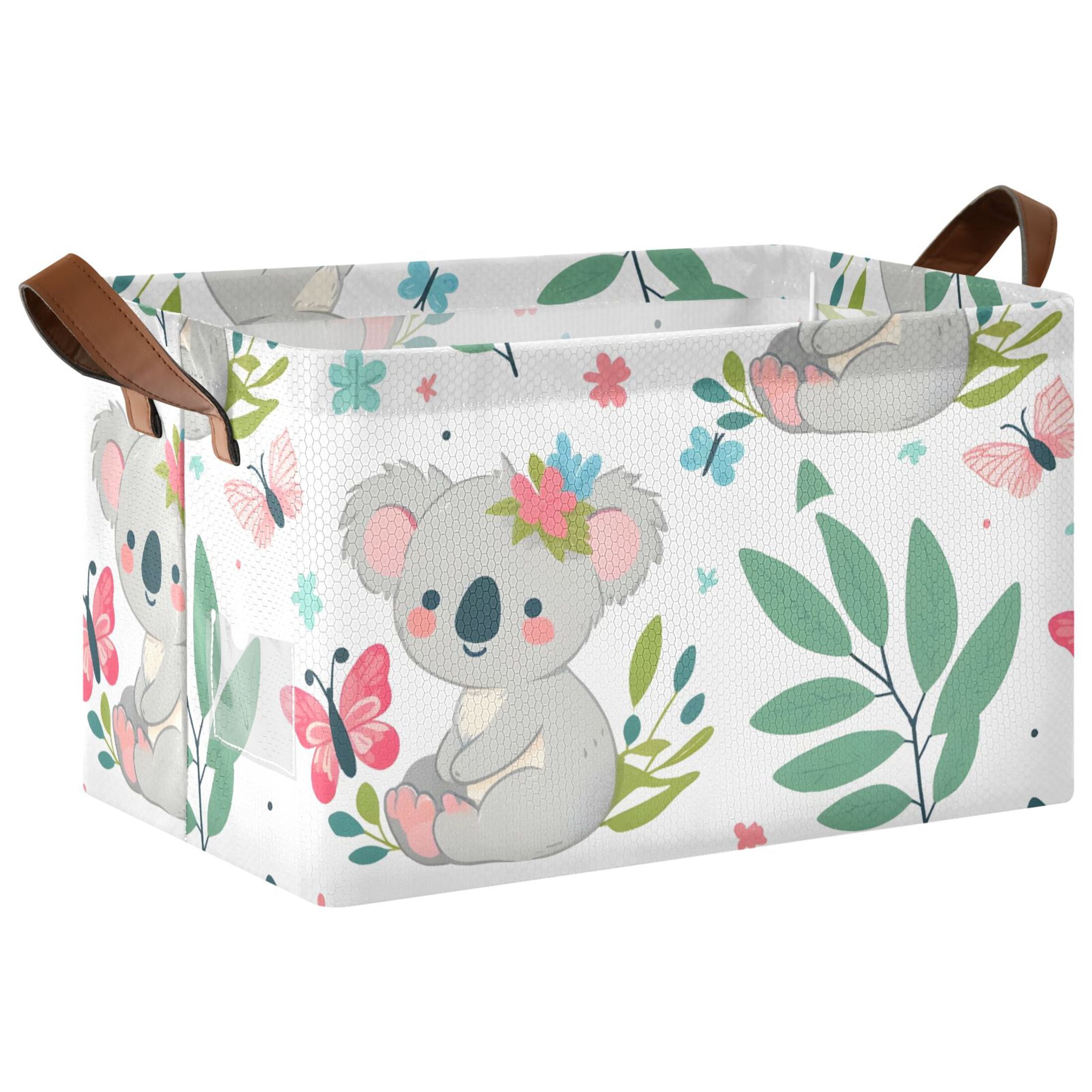 Collapsible Storage Bins Fabric Shelf Baskets with Handles Closet Organizer Cute Koala and ...