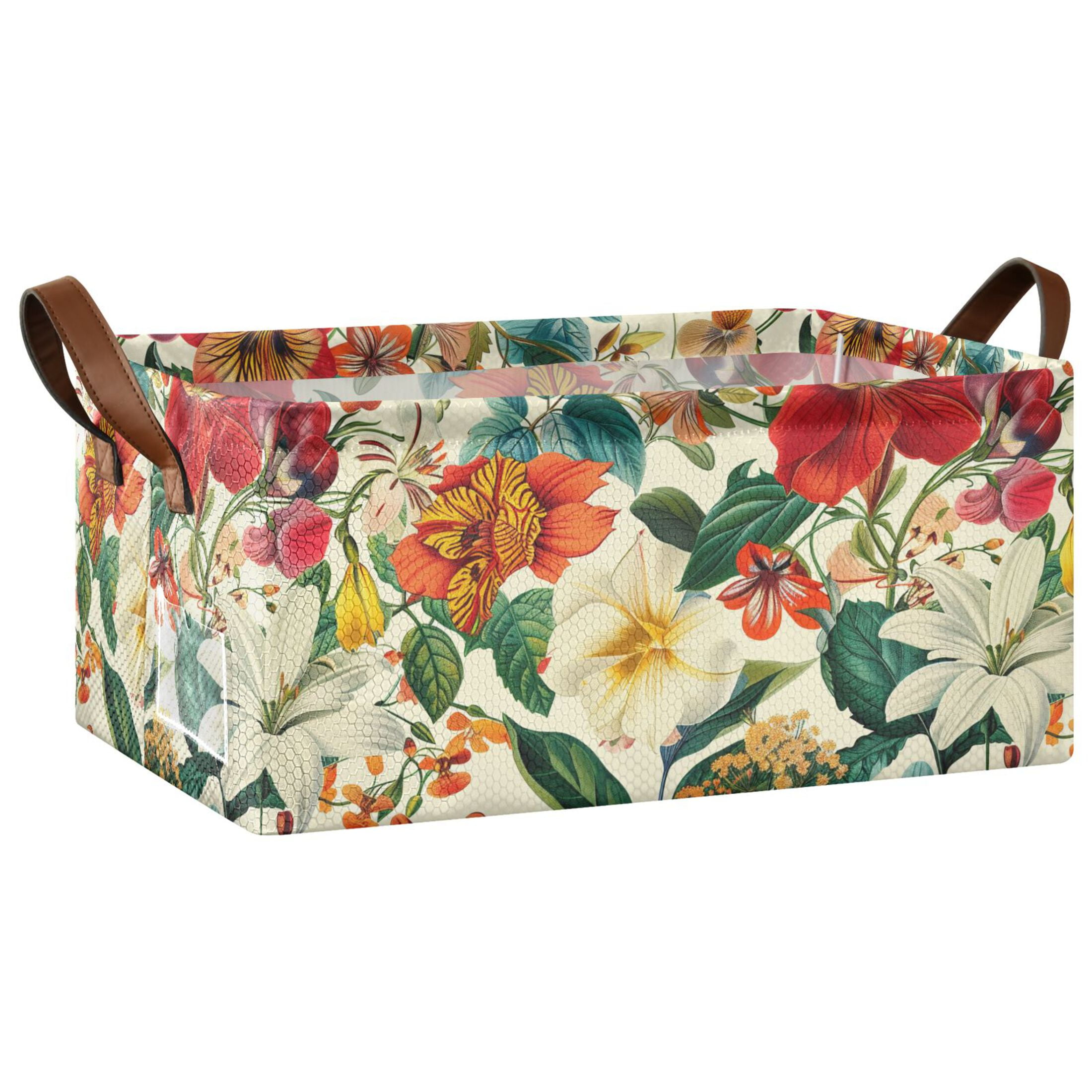 Collapsible Storage Bins Fabric Shelf Baskets with Handles Closet ...