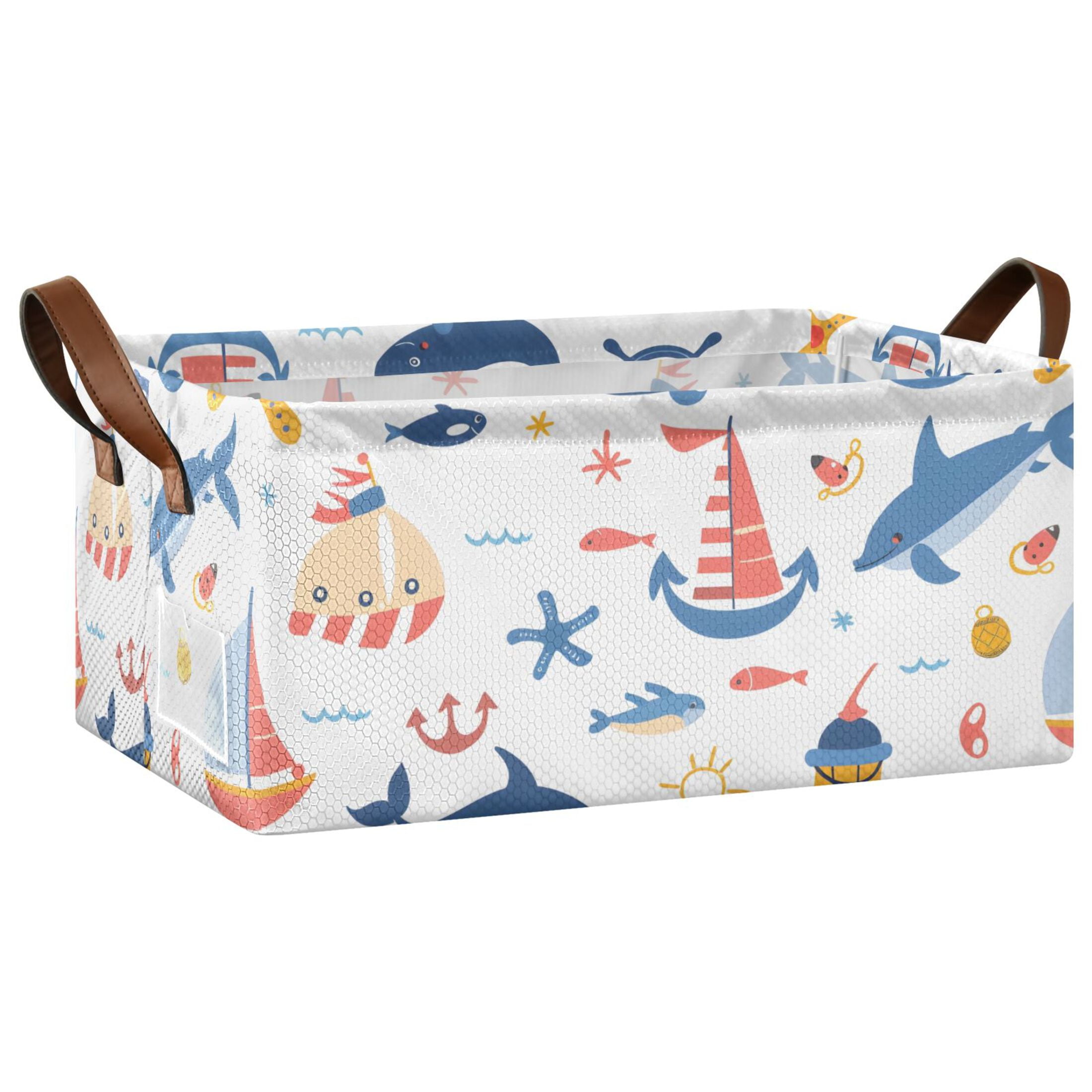 Collapsible Storage Bins Fabric Shelf Baskets with Handles Closet ...