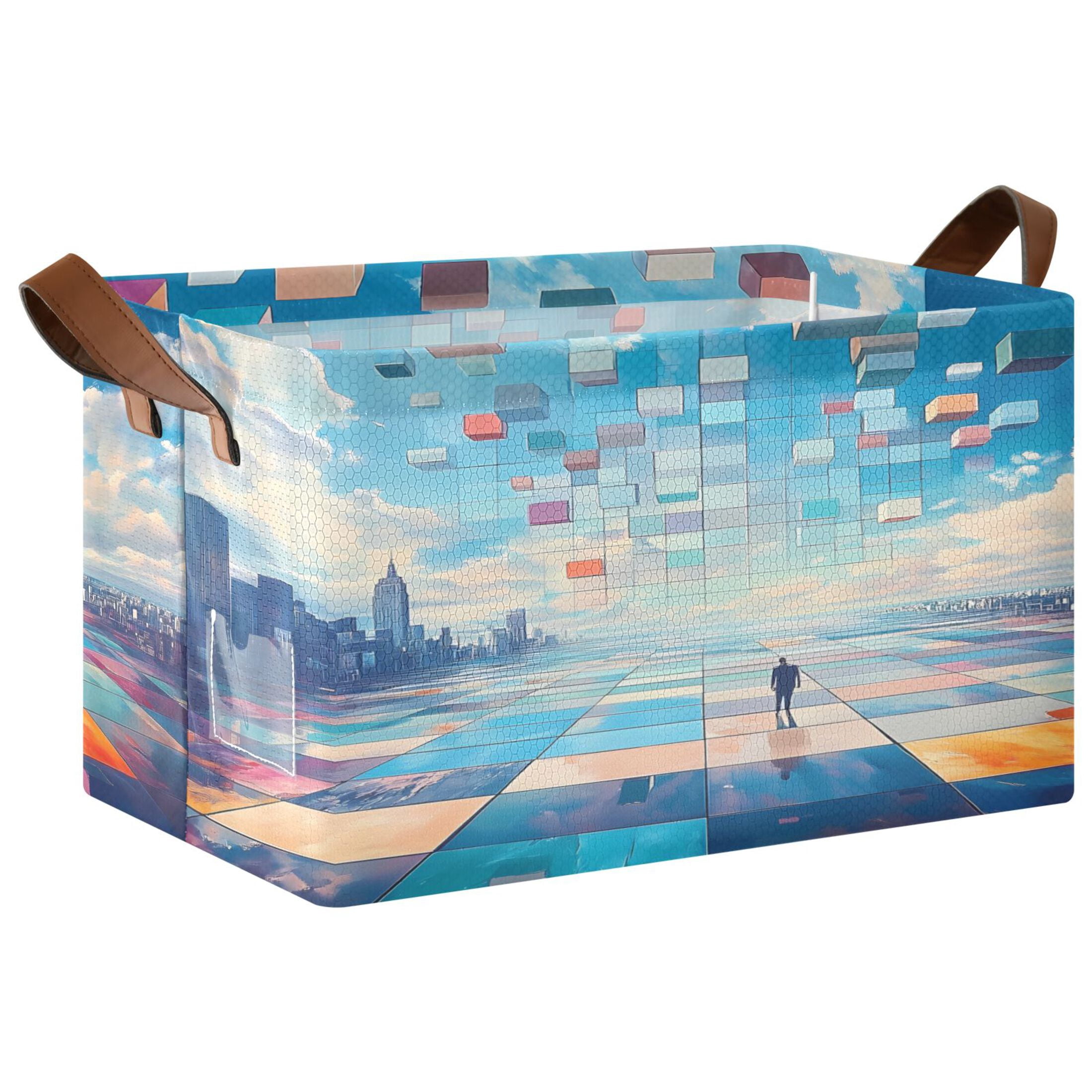 Collapsible Storage Bins Fabric Shelf Baskets with Handles Closet ...