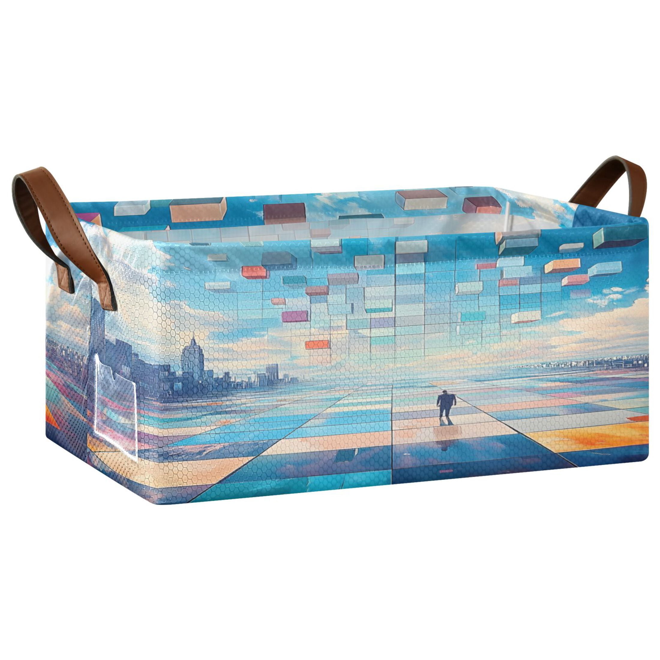 Collapsible Storage Bins Fabric Shelf Baskets with Handles Closet ...