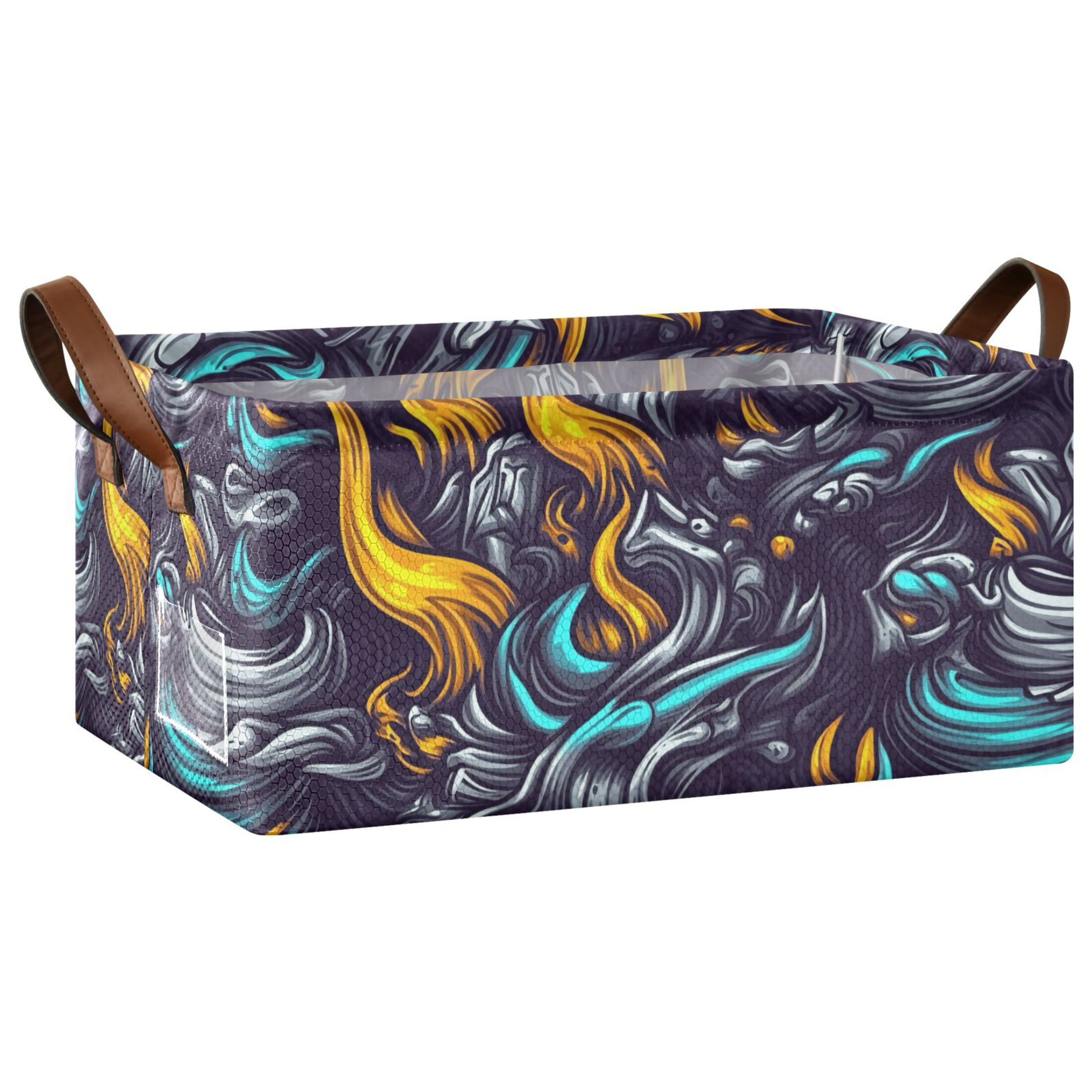 Collapsible Storage Bins Fabric Shelf Baskets with Handles Closet ...