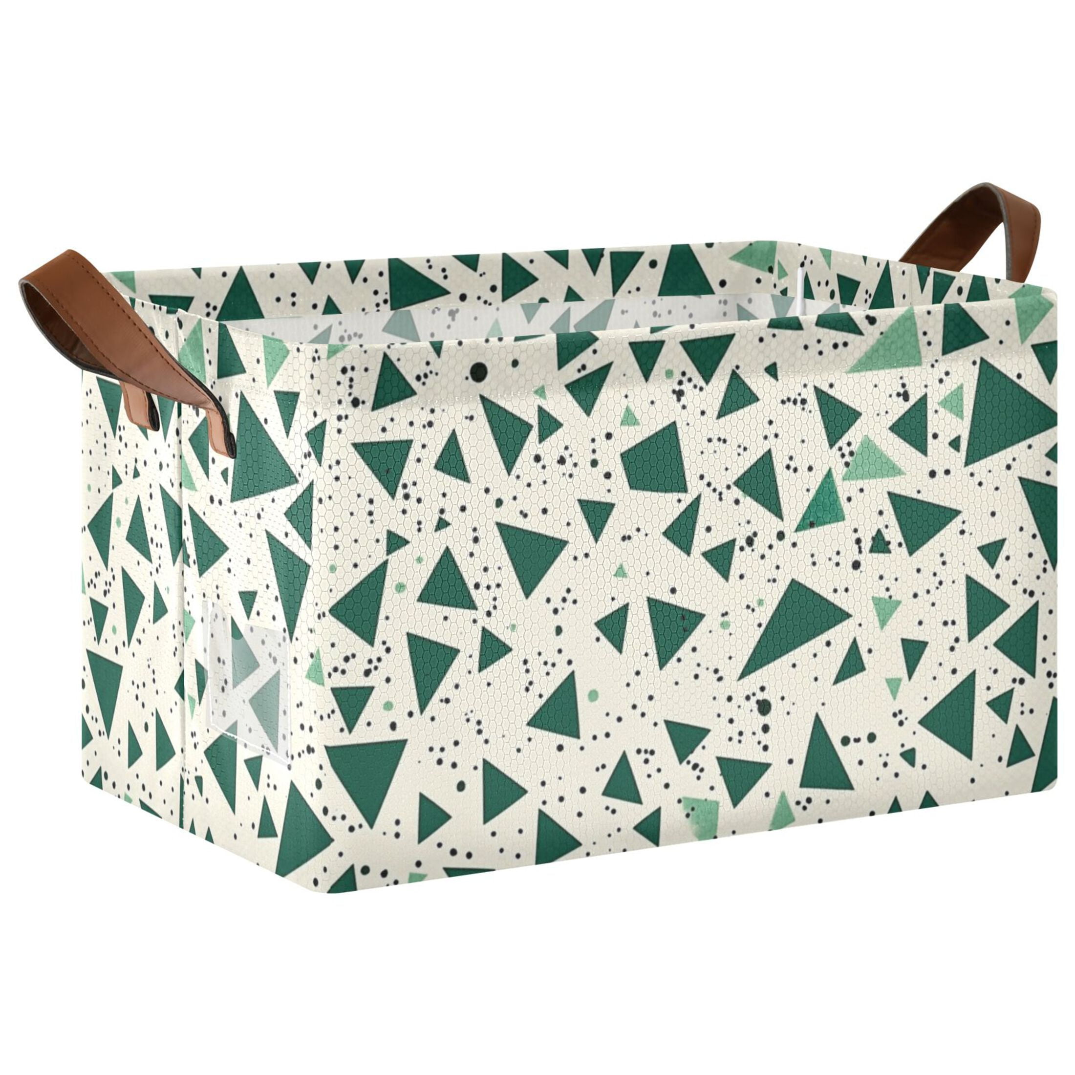 Collapsible Storage Bins Fabric Shelf Baskets with Handles Closet Organizer Green Small ...