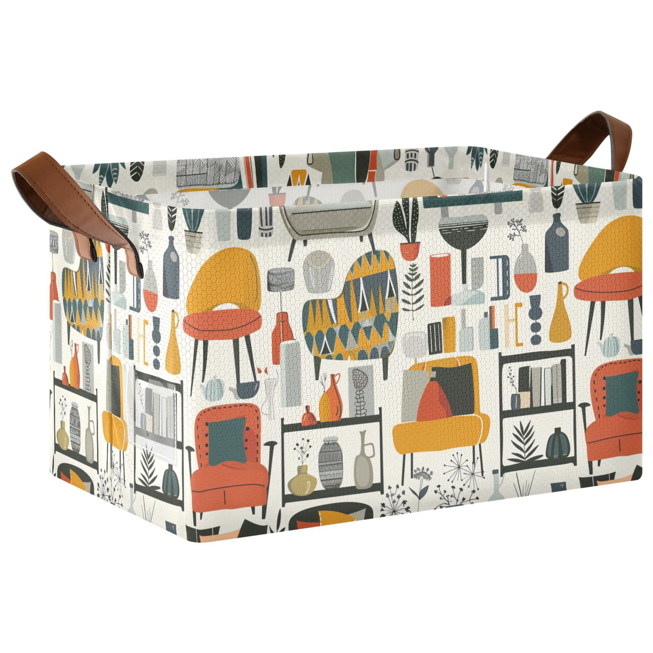 Collapsible Storage Bins Fabric Shelf Baskets with Handles Closet ...