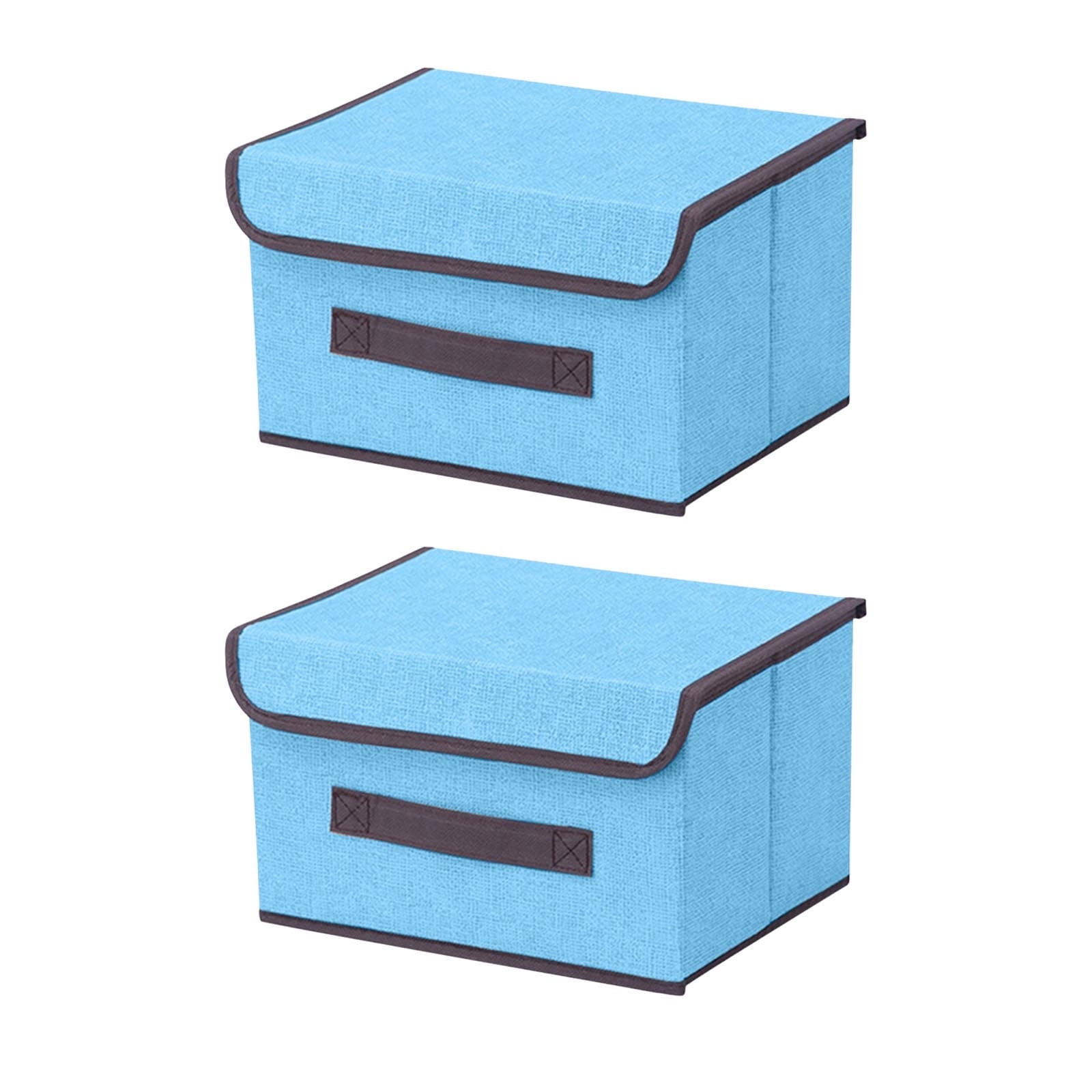 Collapsible Storage Bins with Lids, 2 pcs Linen Fabric Storage Box with ...