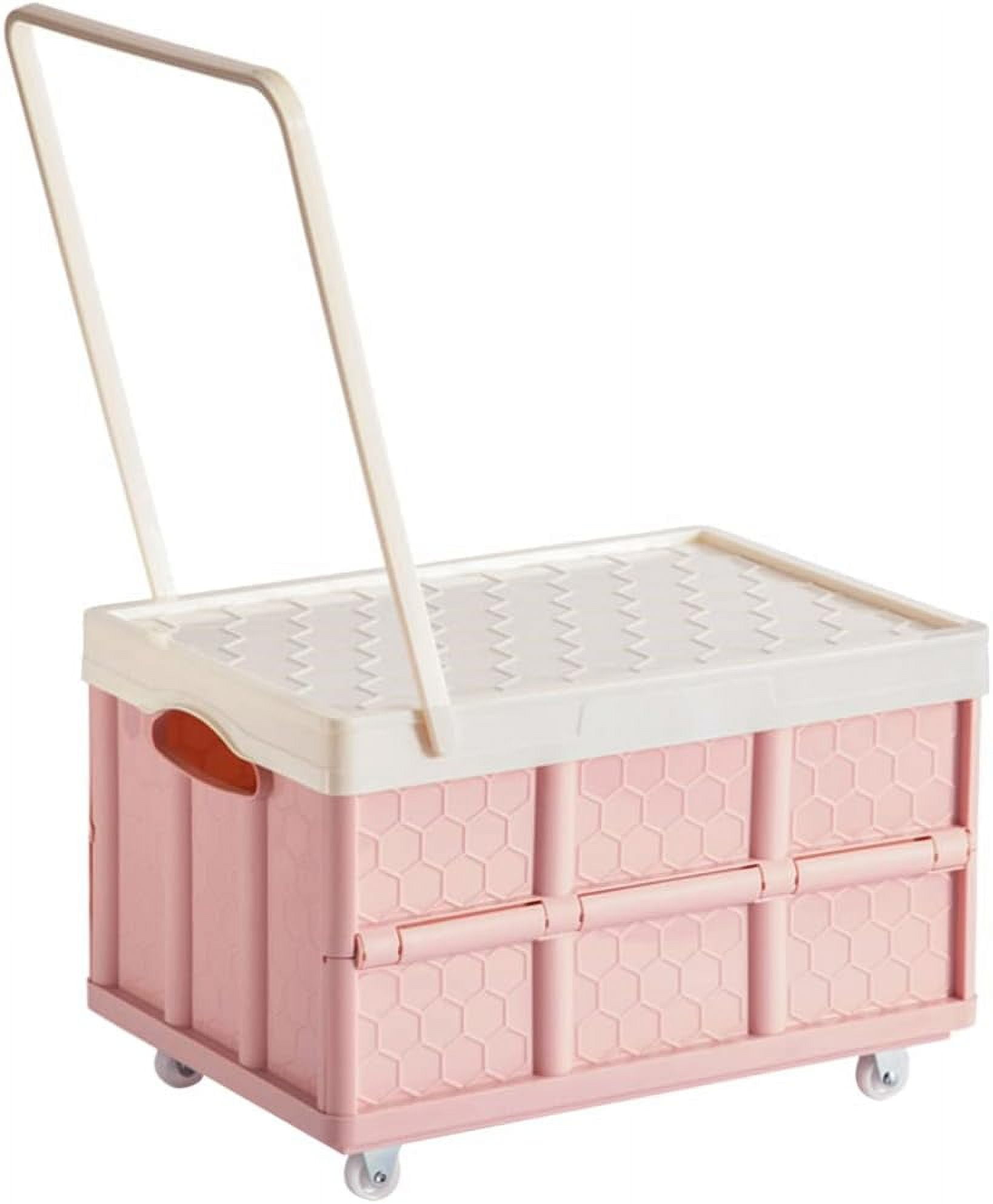 Collapsible Storage Bins with Lids, Folding Plastic Stackable Utility ...