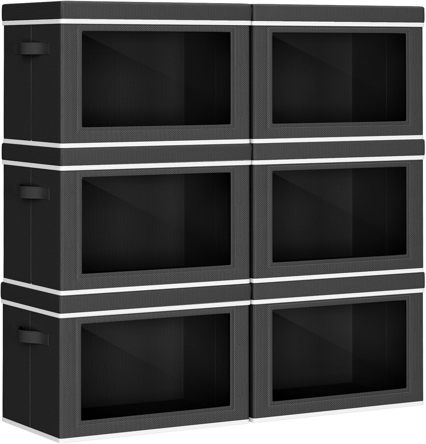 Collapsible Storage Bins with Lids - Stackable Storage Containers with ...