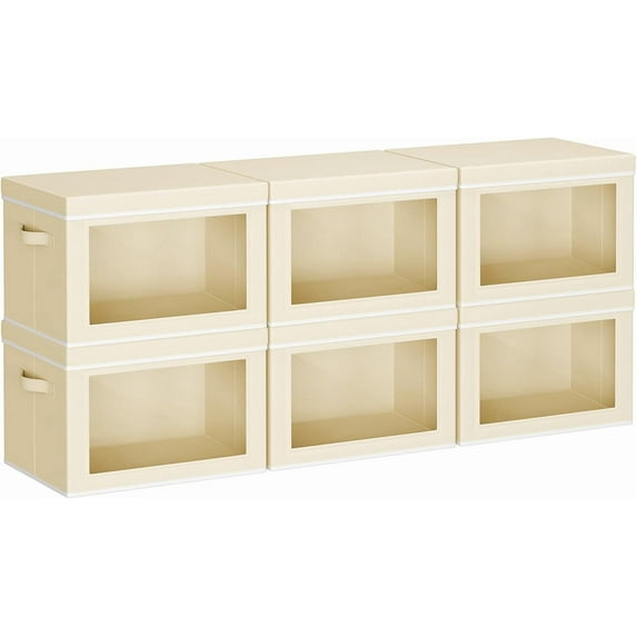 Collapsible Storage Bins with Lids - Stackable Storage Containers with ...