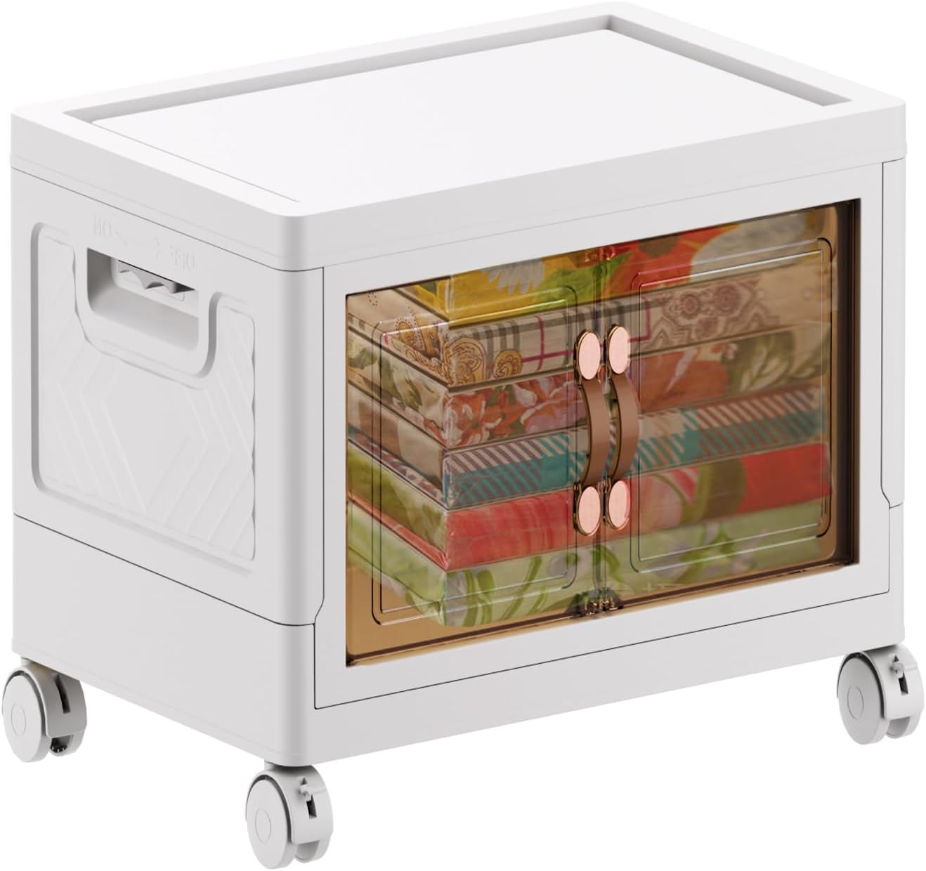 Collapsible Storage Bins with Wheels and Lids, Stackable Closet ...