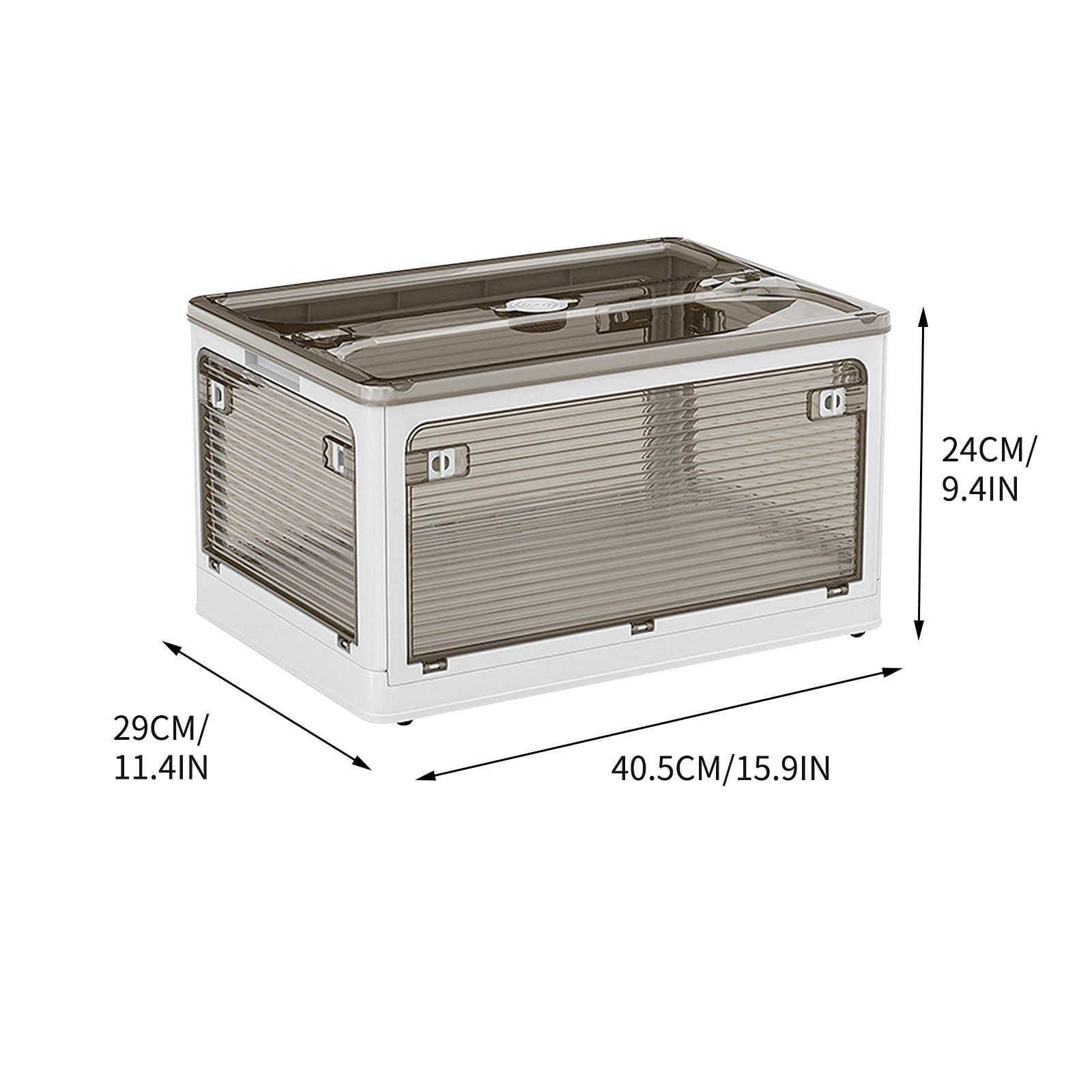 Collapsible Storage Bins with Double Side Doors ,Clear Plastic Folding ...