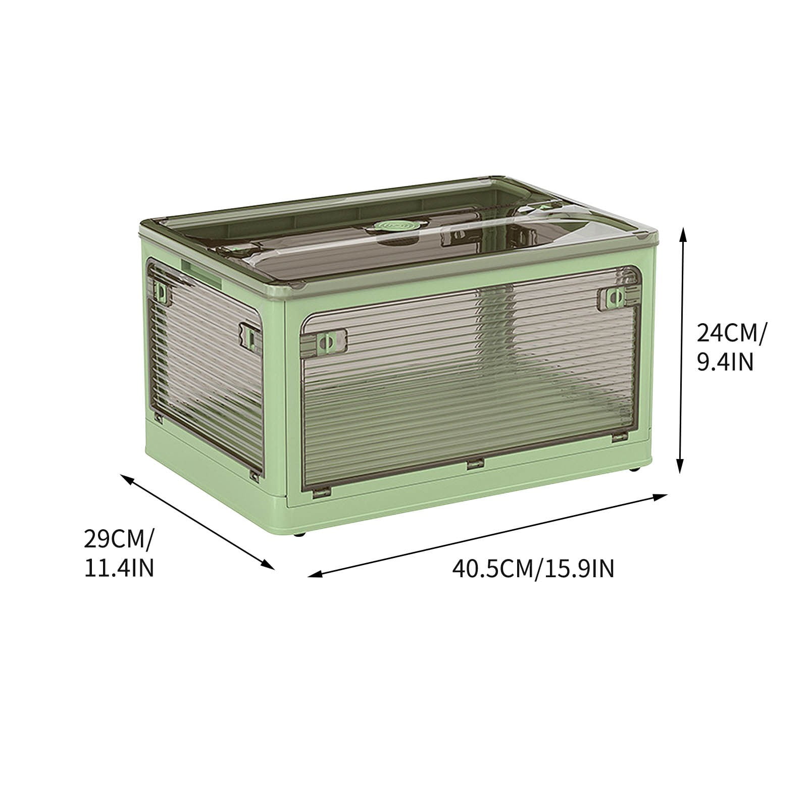 Collapsible Storage Bins with Double Side Doors ,Clear Plastic Folding ...