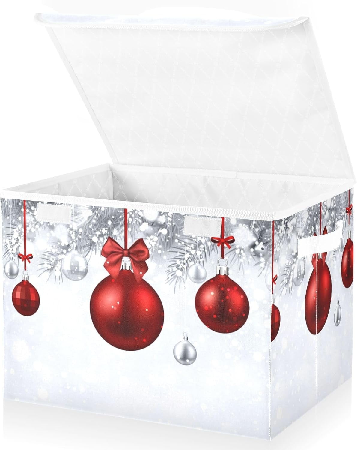 Collapsible Storage Bins with Lids Christmas Baskets, Red Christmas ...