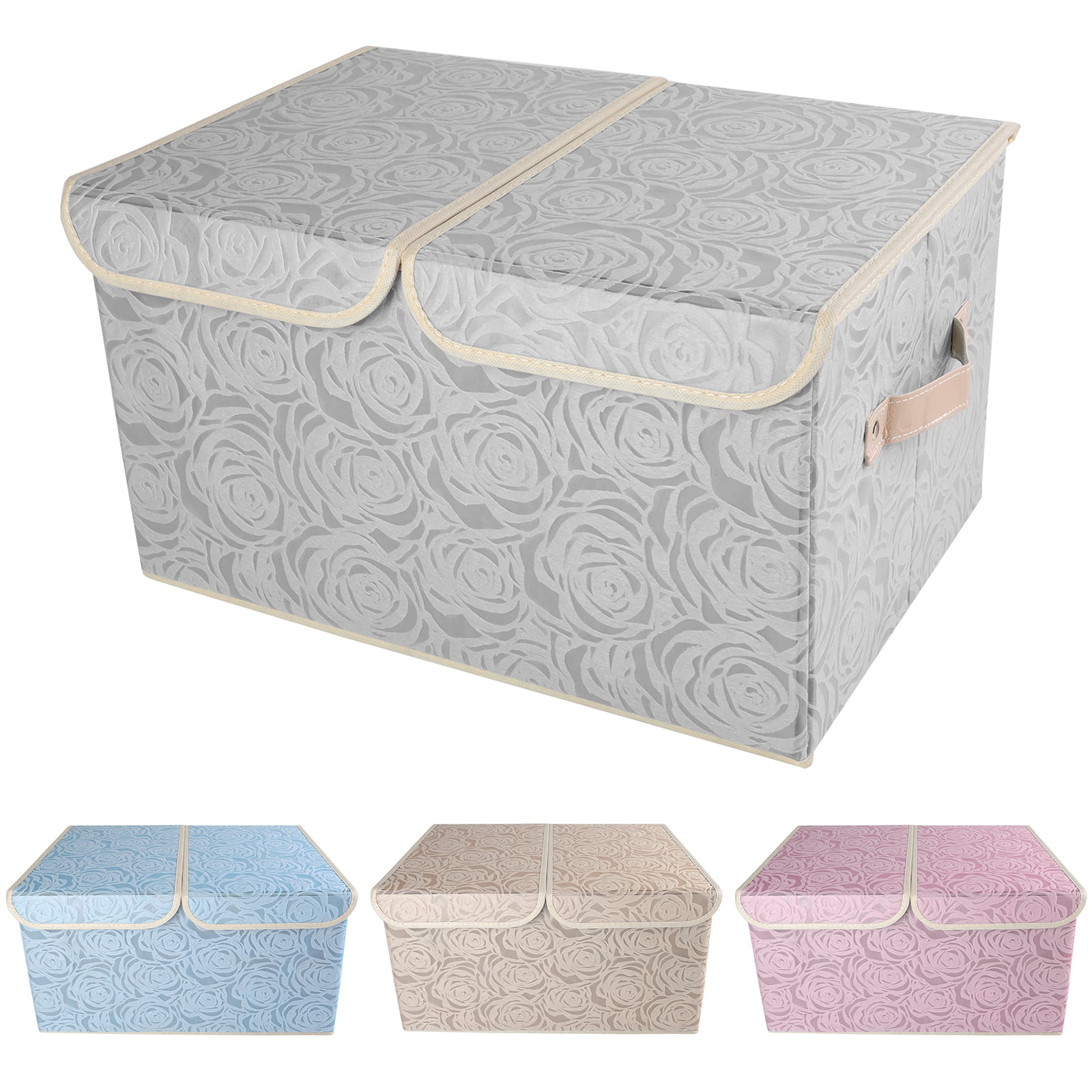 Collapsible Storage Bins with Lids Fabric Decorative Storage Boxes ...