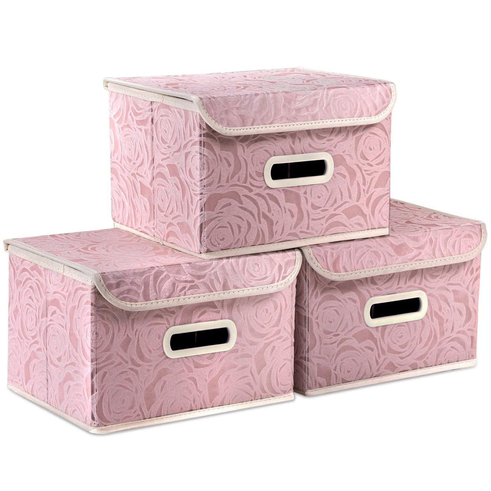 Collapsible Storage Bins with Lids Fabric Decorative Storage Boxes ...
