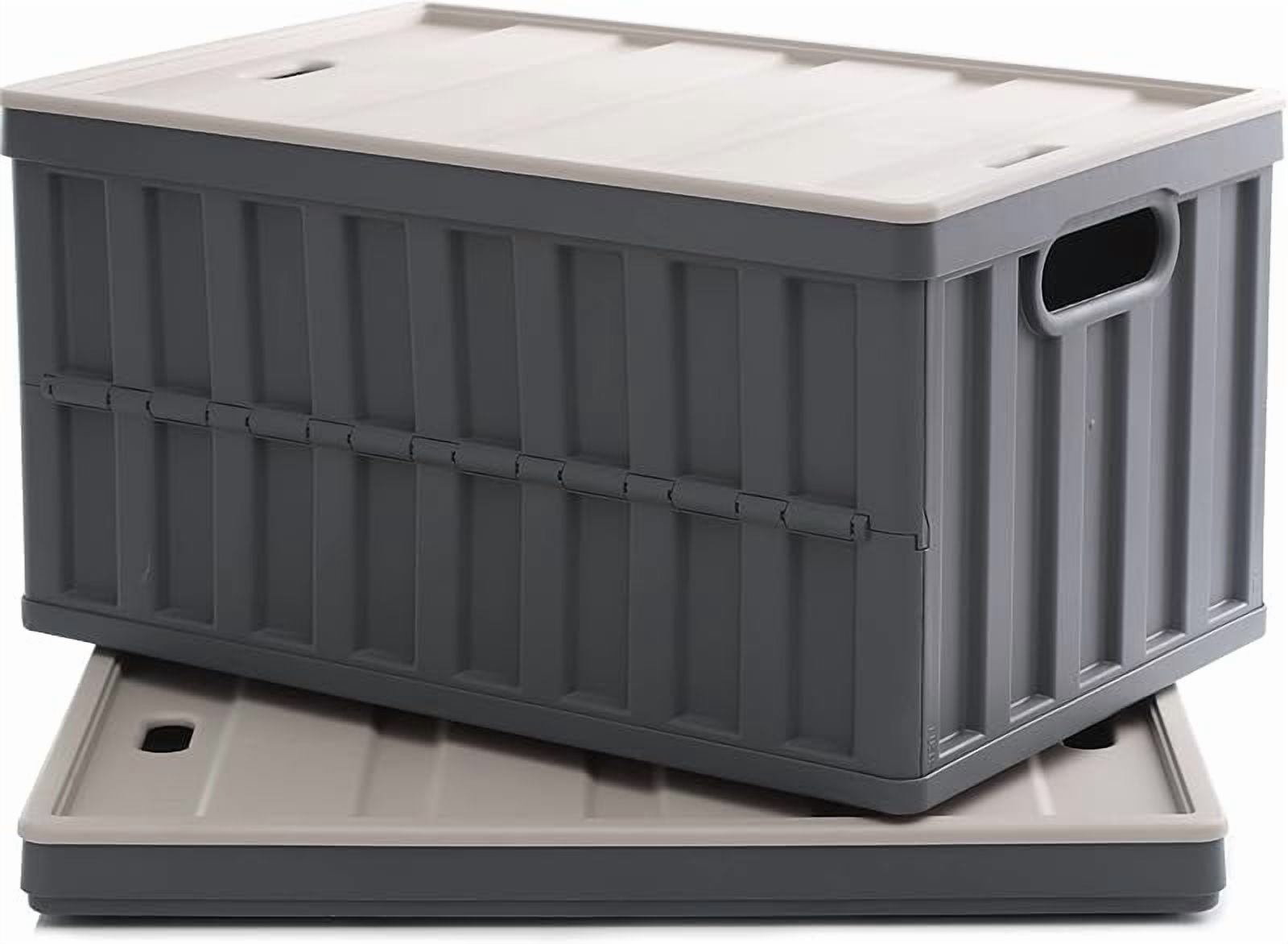 Collapsible Storage Bins with Lids Plastic Storage Containers for ...