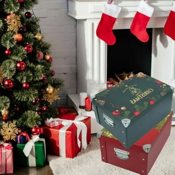 Collapsible Storage Box, Decorative Memory Box with Lid & Metal ...