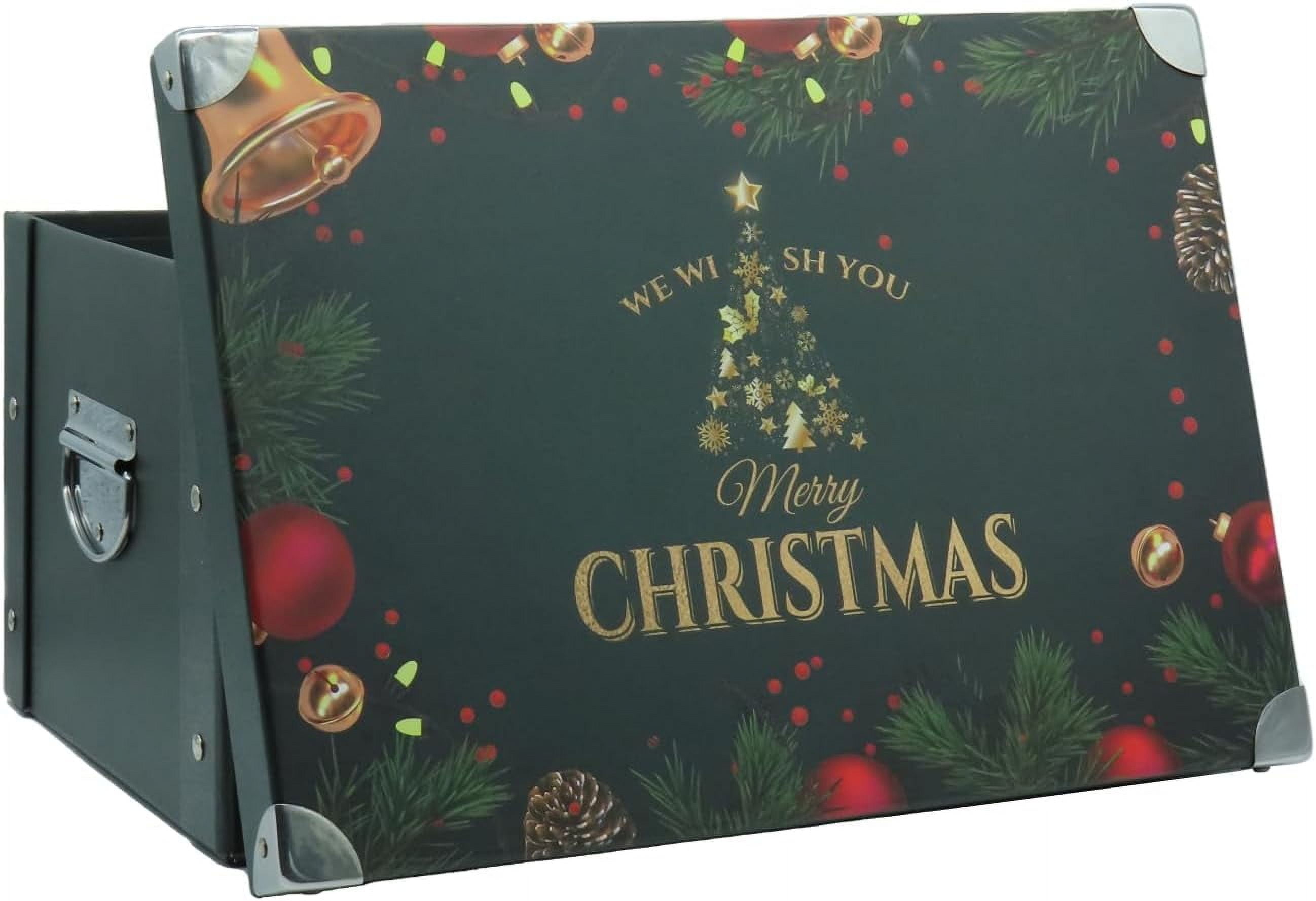 Collapsible Storage Box, Decorative Memory Box with Lid & Metal ...