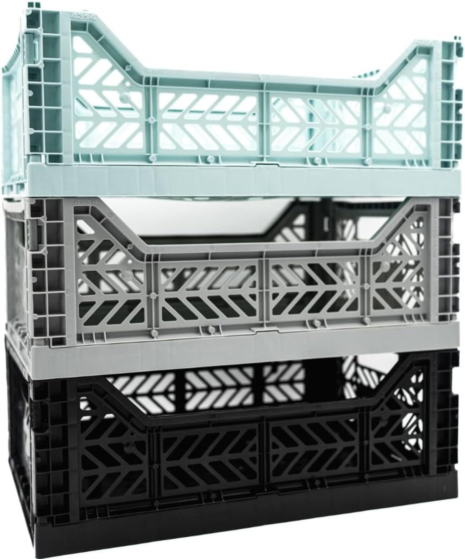 Collapsible Storage Box, Foldable Crate Organizer Bin with Handle ...