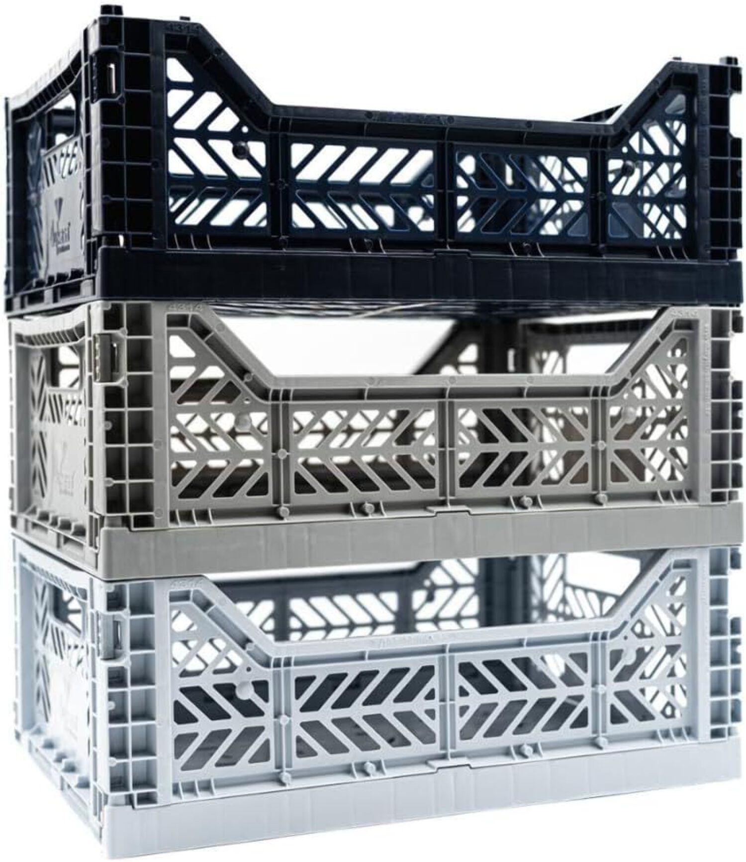 Collapsible Storage Box, Foldable Crate Organizer Bin with Handle ...