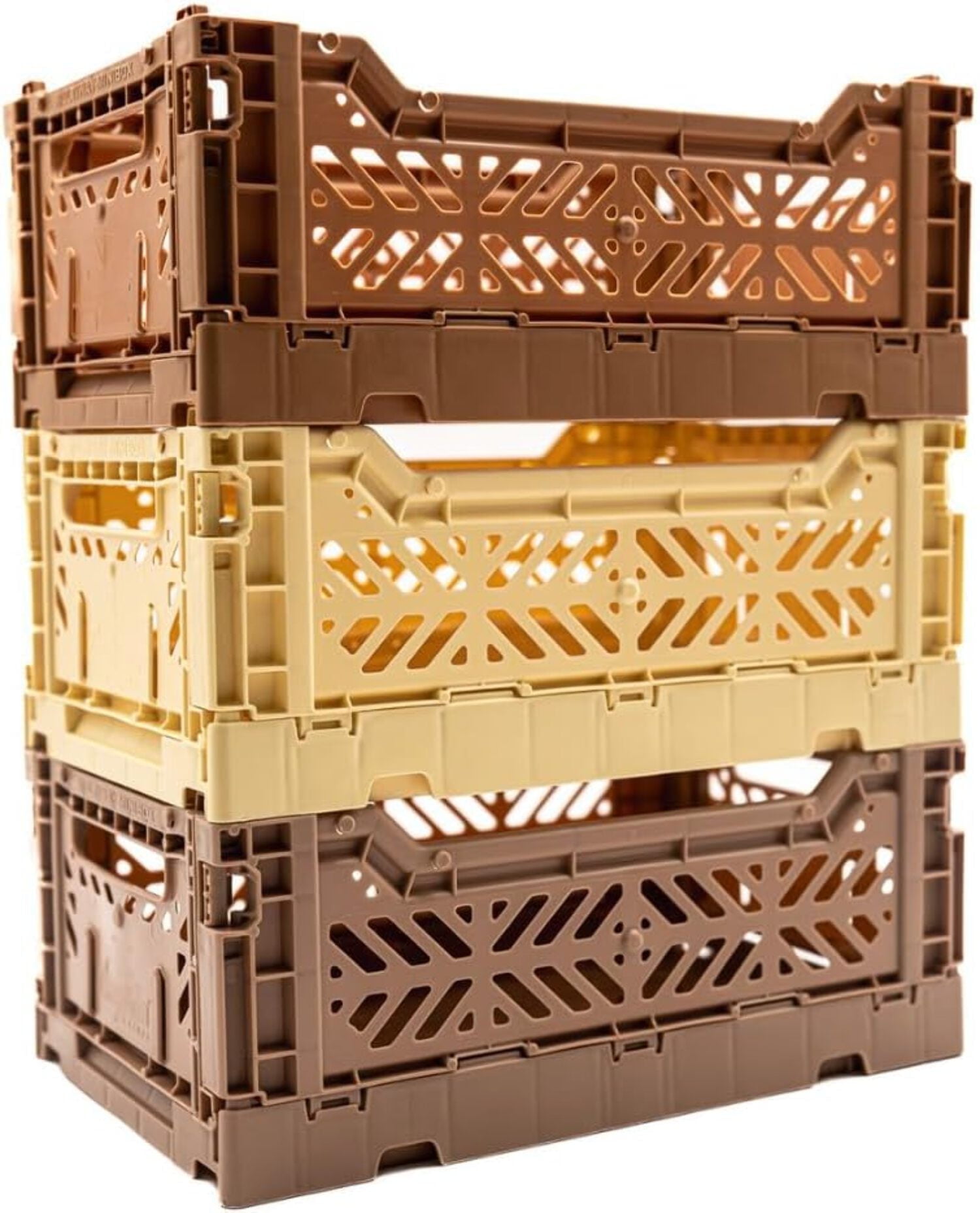 Collapsible Storage Box, Foldable Crate Organizer Bin with Handle ...