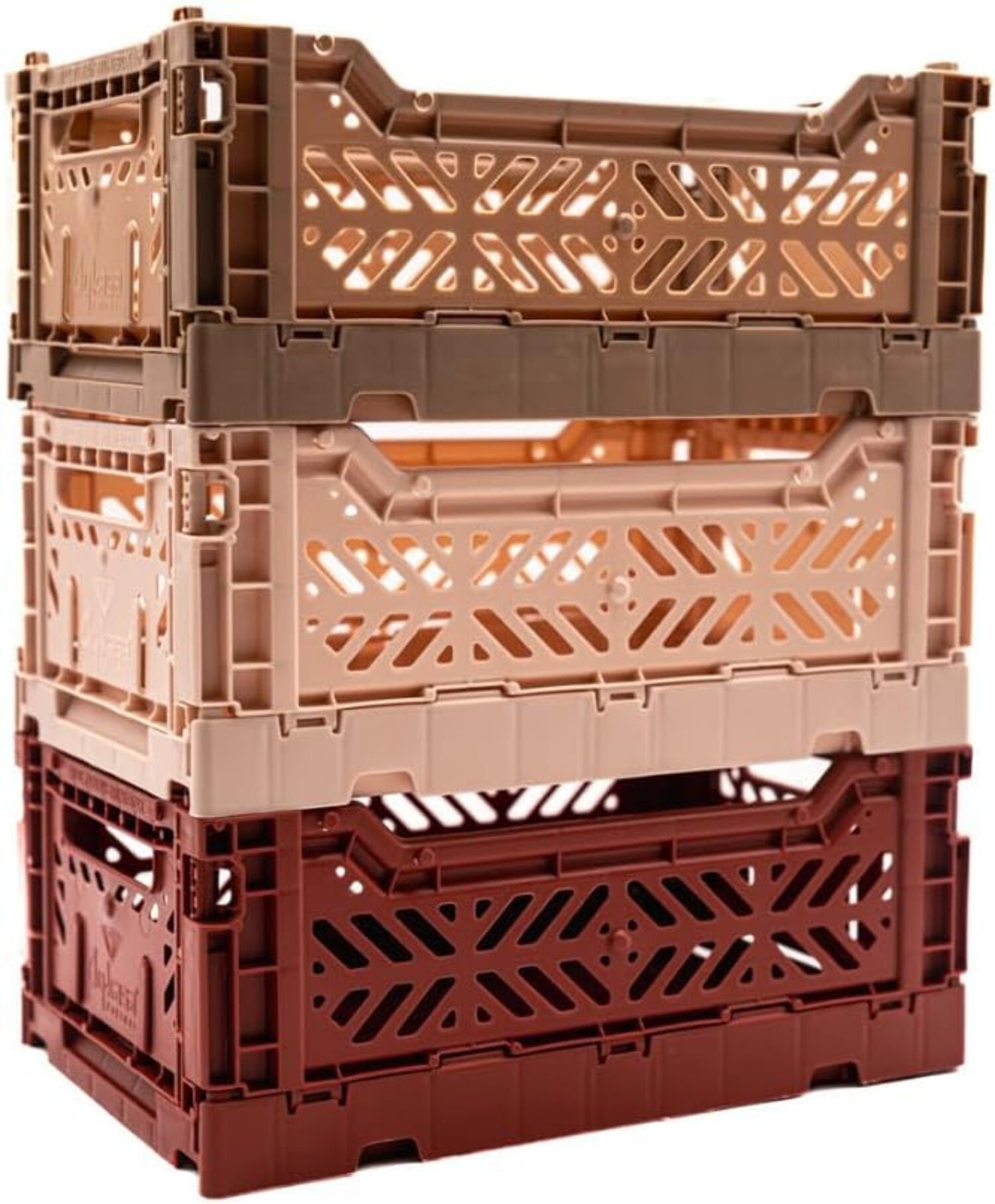 Collapsible Storage Box, Foldable Crate Organizer Bin with Handle ...