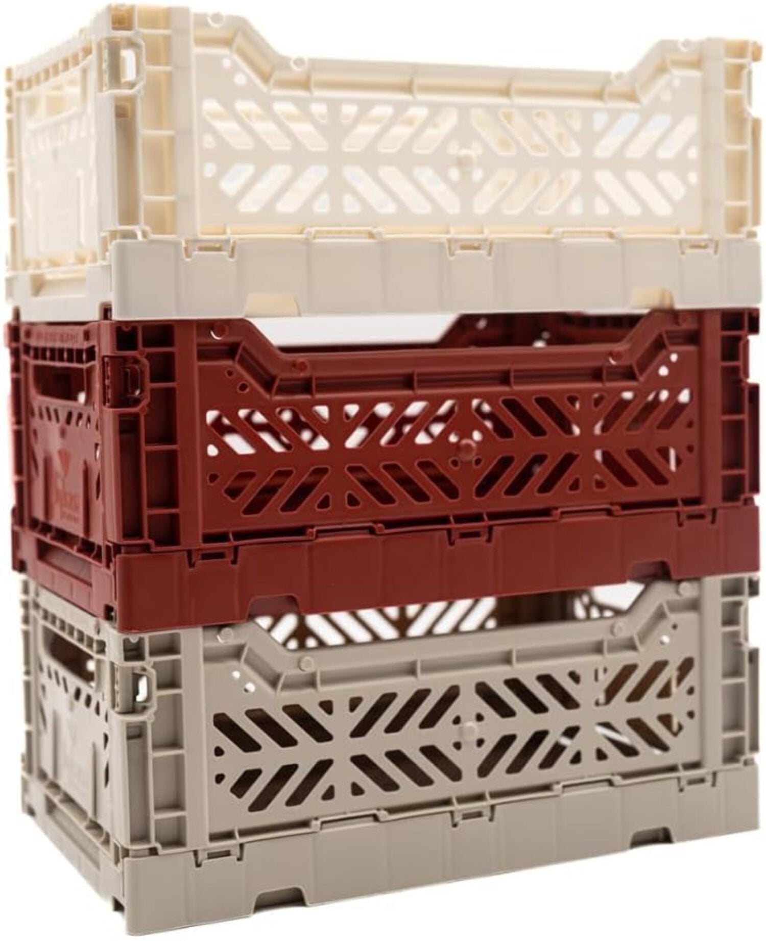 Collapsible Storage Box, Foldable Crate Organizer Bin with Handle ...