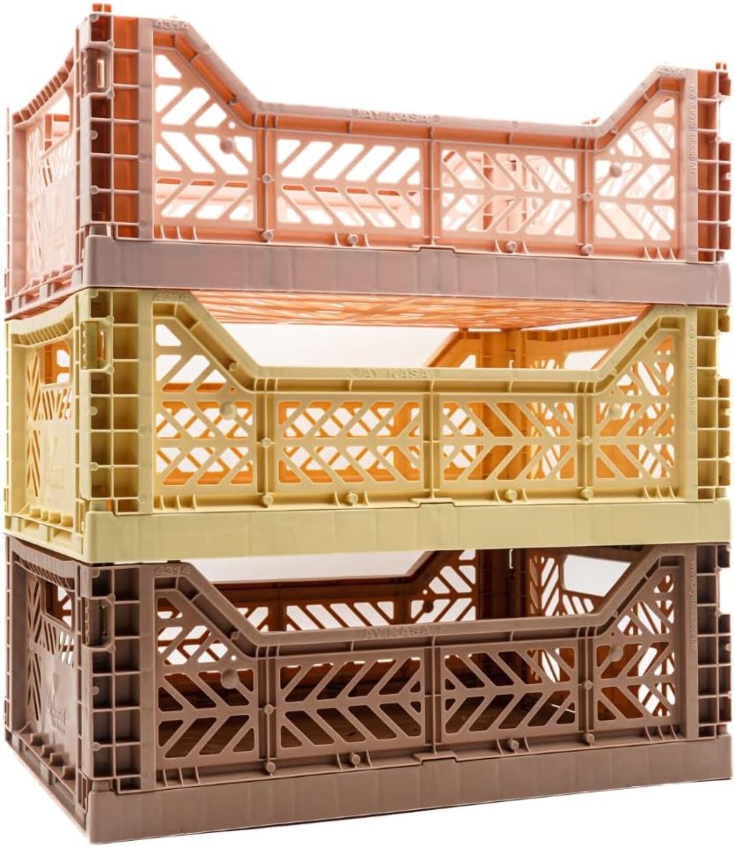 Collapsible Storage Box, Foldable Crate Organizer Bin with Handle ...