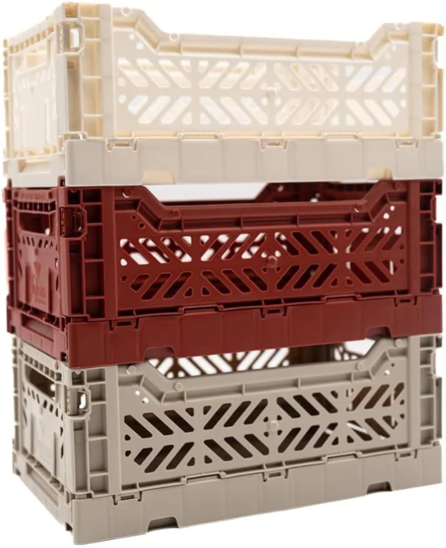 Collapsible Storage Box, Foldable Crate Organizer Bin with Handle ...