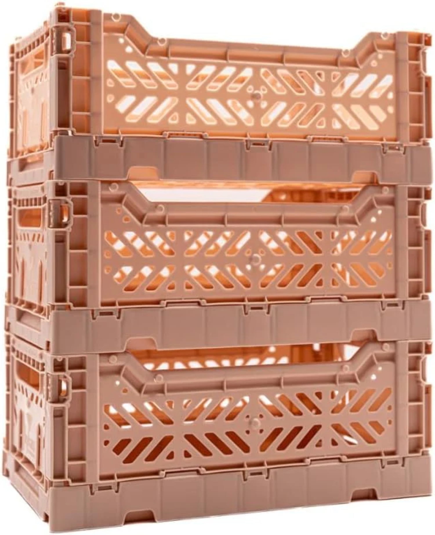 Collapsible Storage Box, Foldable Crate Organizer Bin with Handle ...