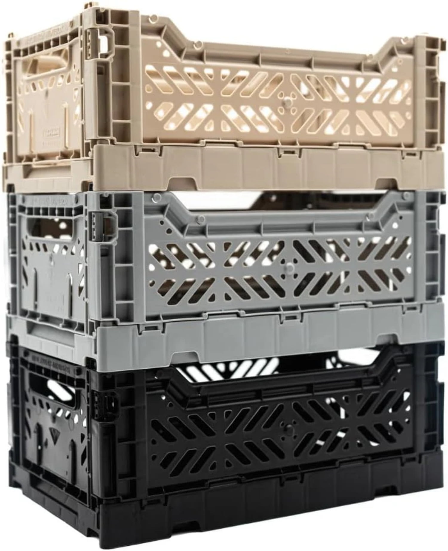 Collapsible Storage Box, Foldable Crate Organizer Bin with Handle ...