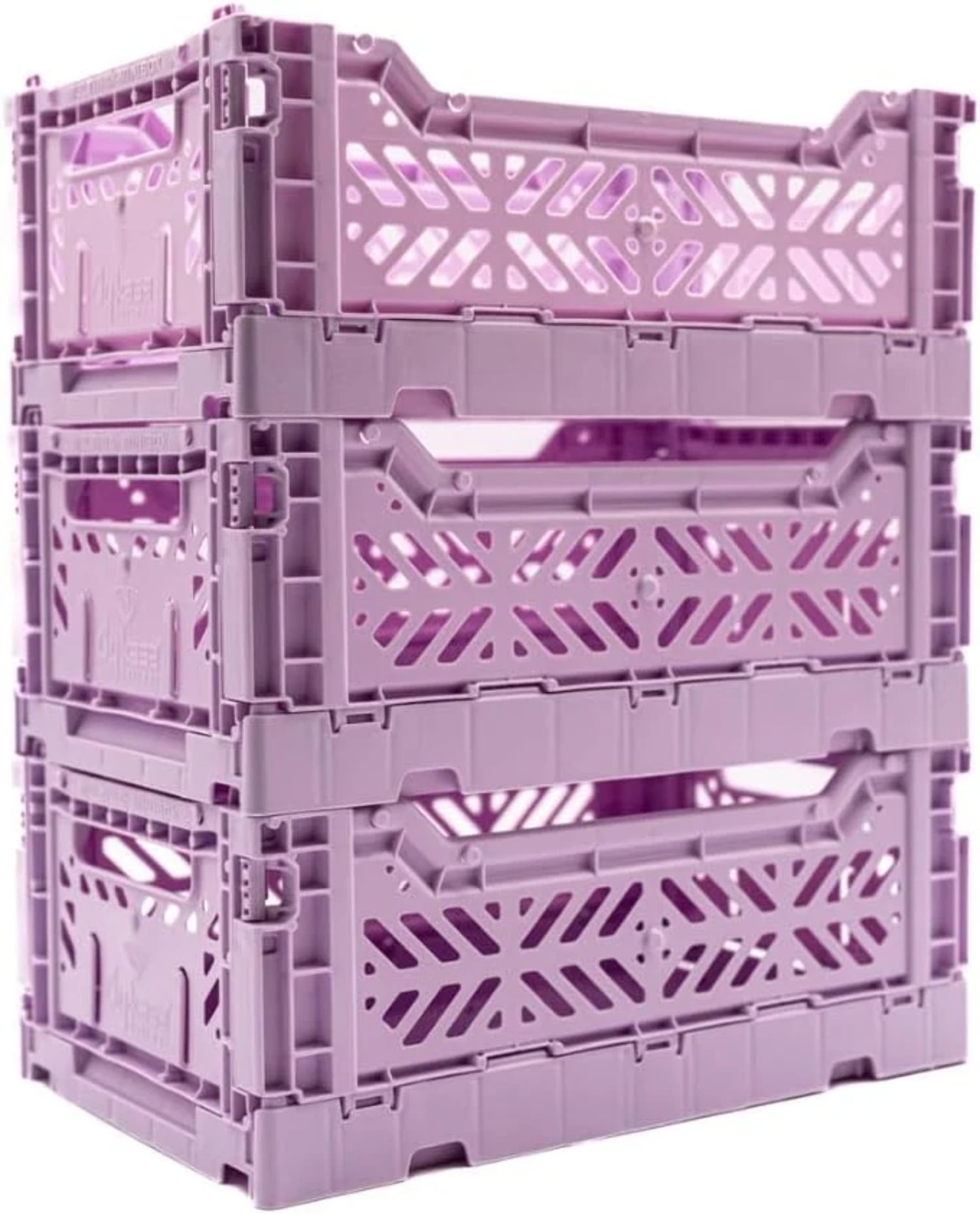 Collapsible Storage Box, Foldable Crate Organizer Bin with Handle ...