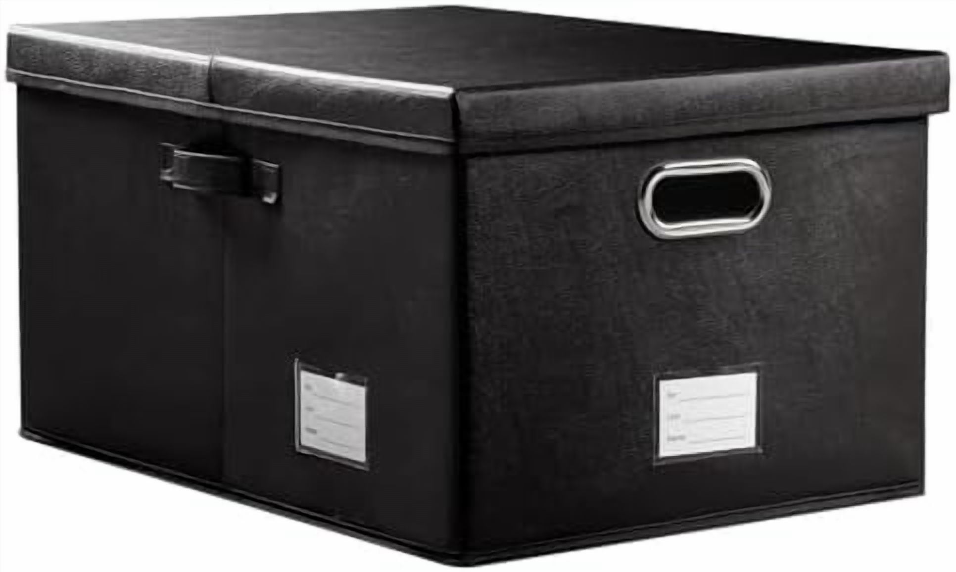 Collapsible Storage Box with Lid [1-Pack] Leather Fabric Foldable ...