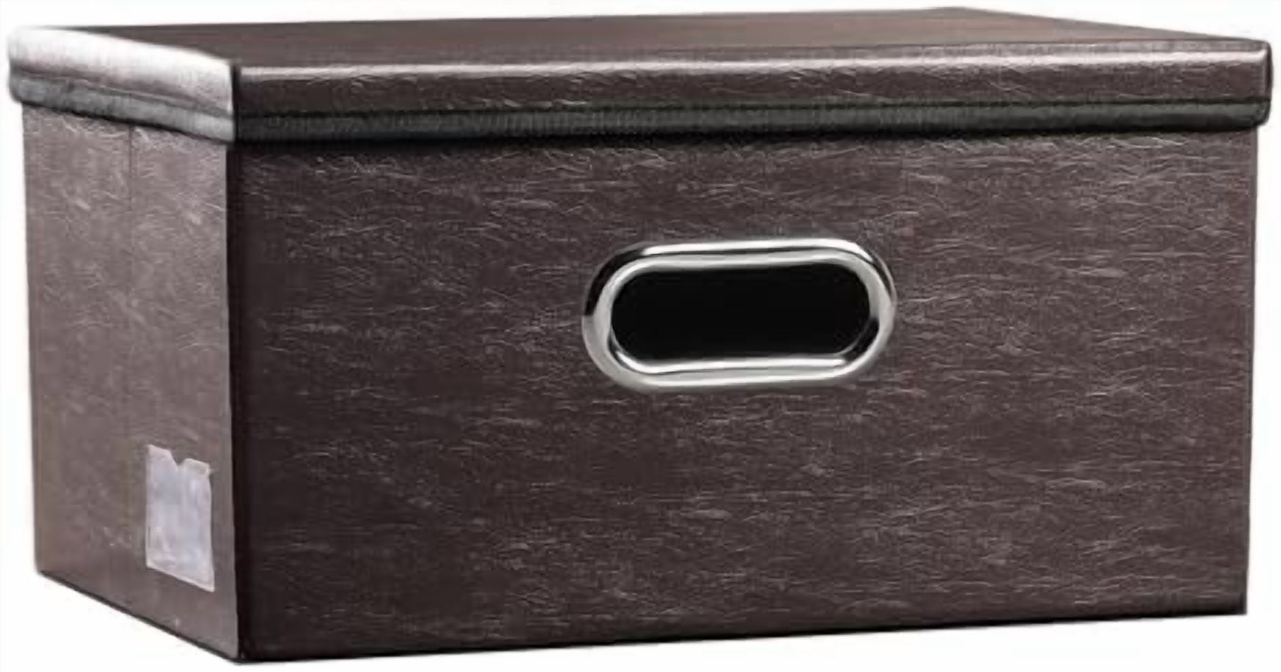 Collapsible Storage Box with Lid [1-Pack] Leather Fabric Foldable ...