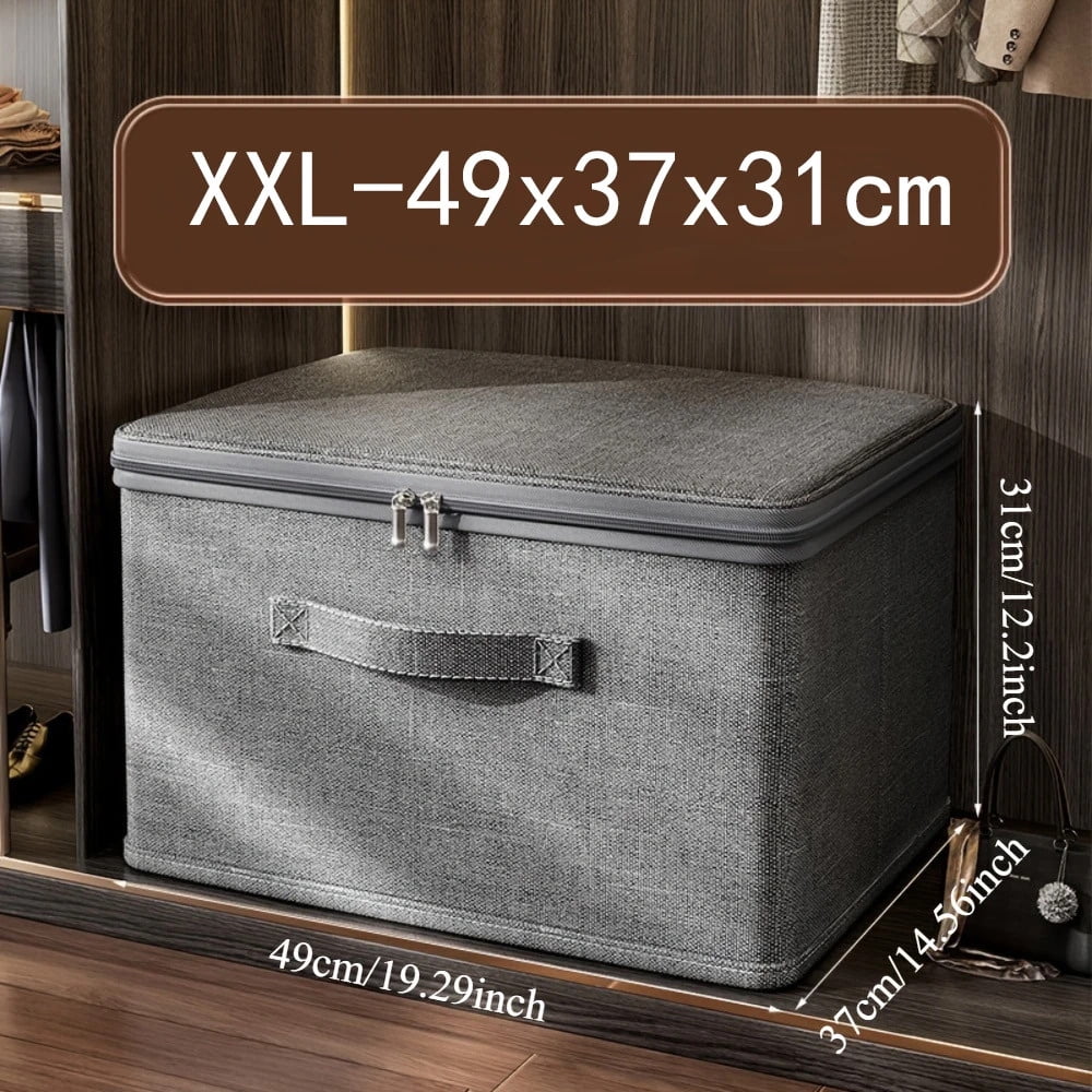 Collapsible Storage Box with Zipper Lid and Handles – Covered Cube ...