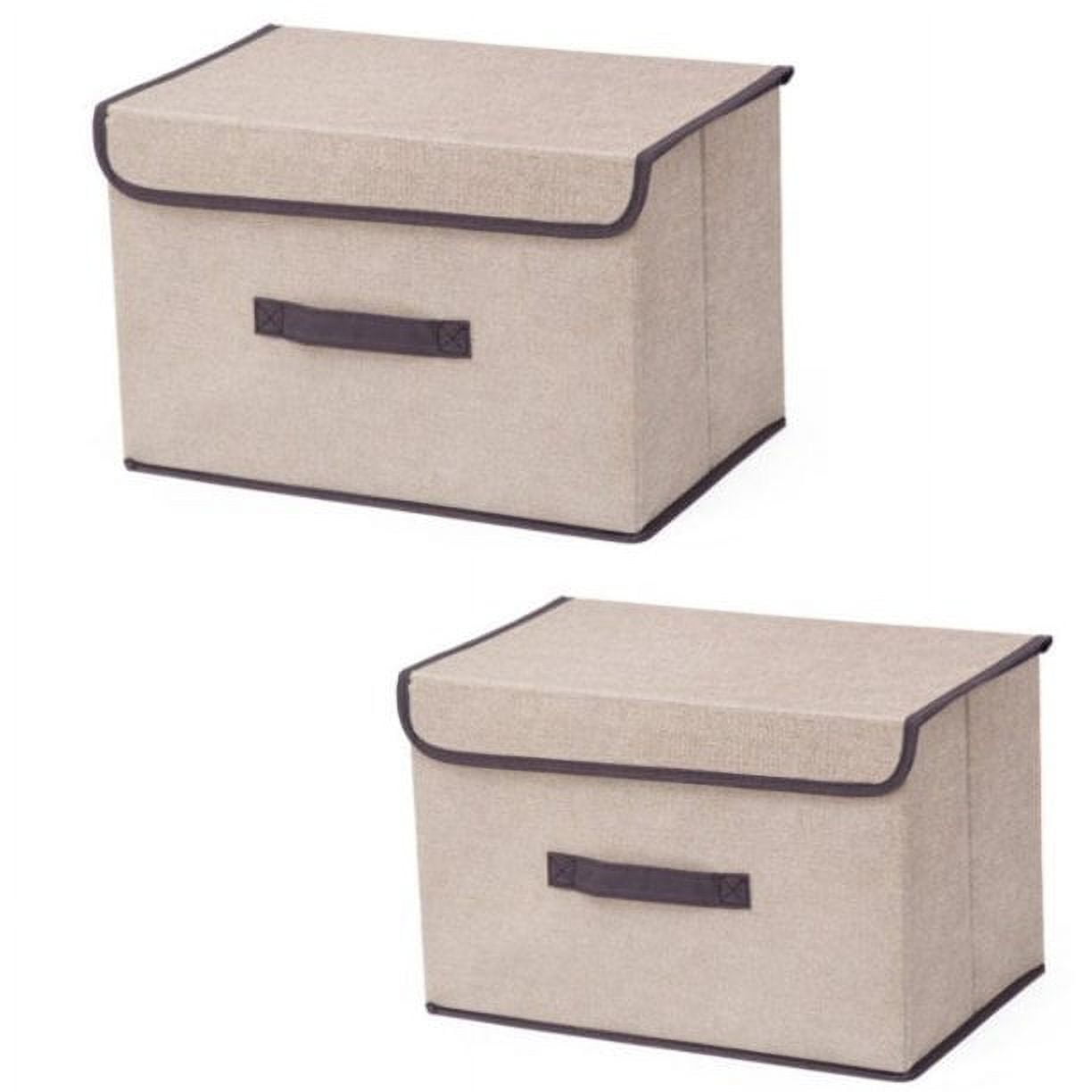 Collapsible Storage Boxes , 2 Pack Linen Fabric Storage Baskets ...