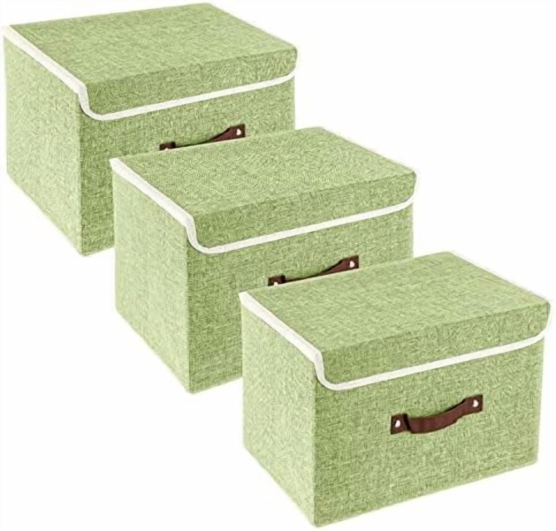 Collapsible Storage Boxes, Washable Fabric Storage Bins with Lids, 14 ...
