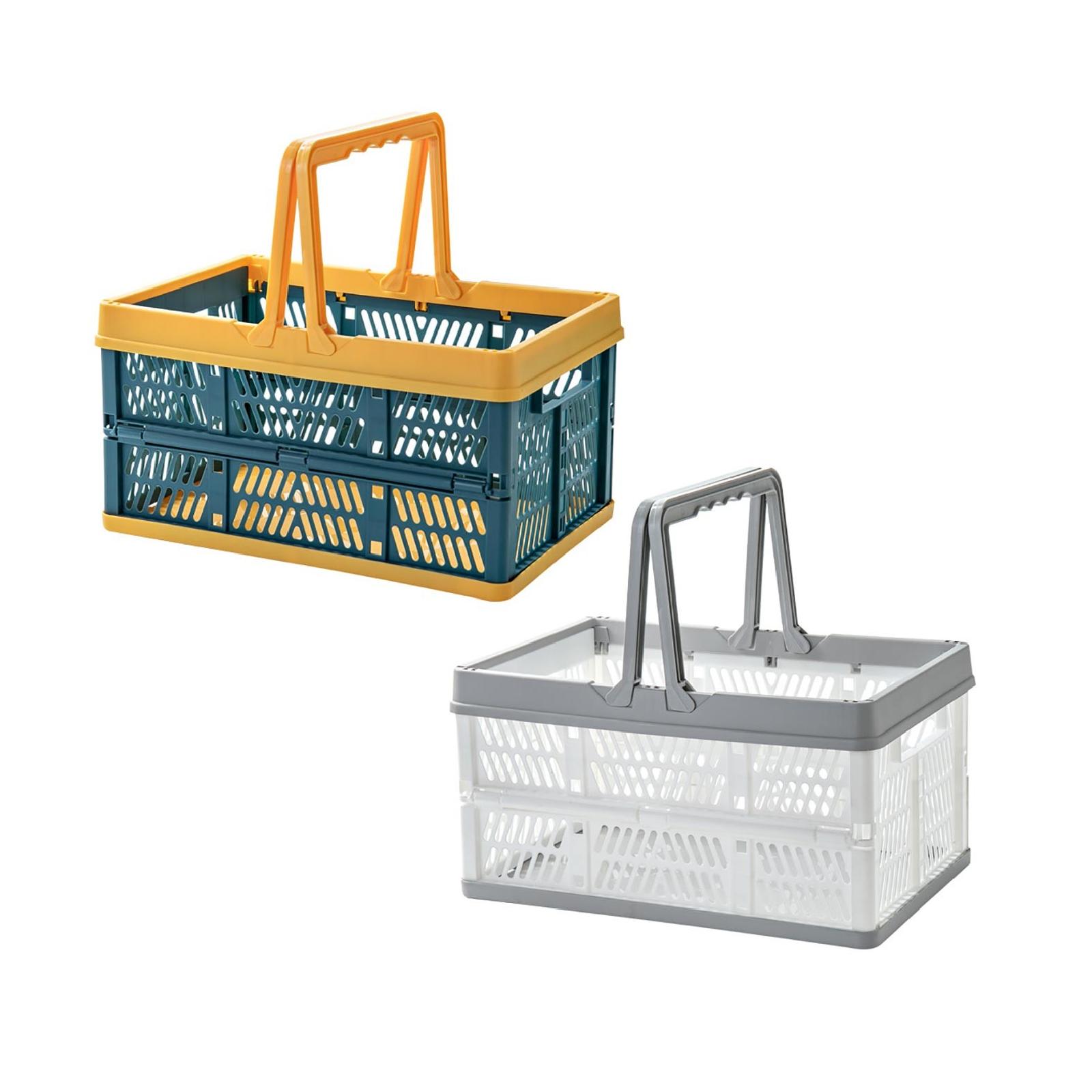 Collapsible Storage Crate with Folding Handles Container Easy Storage ...