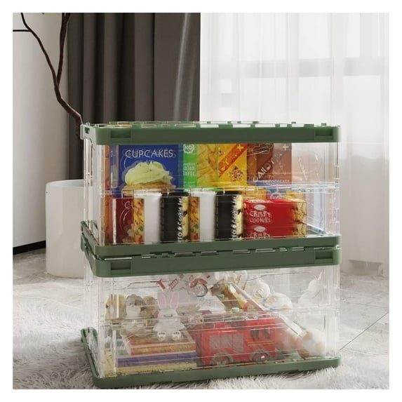 Collapsible Storage Cube X-Large - Stackable Plastic Bins with Lids ...
