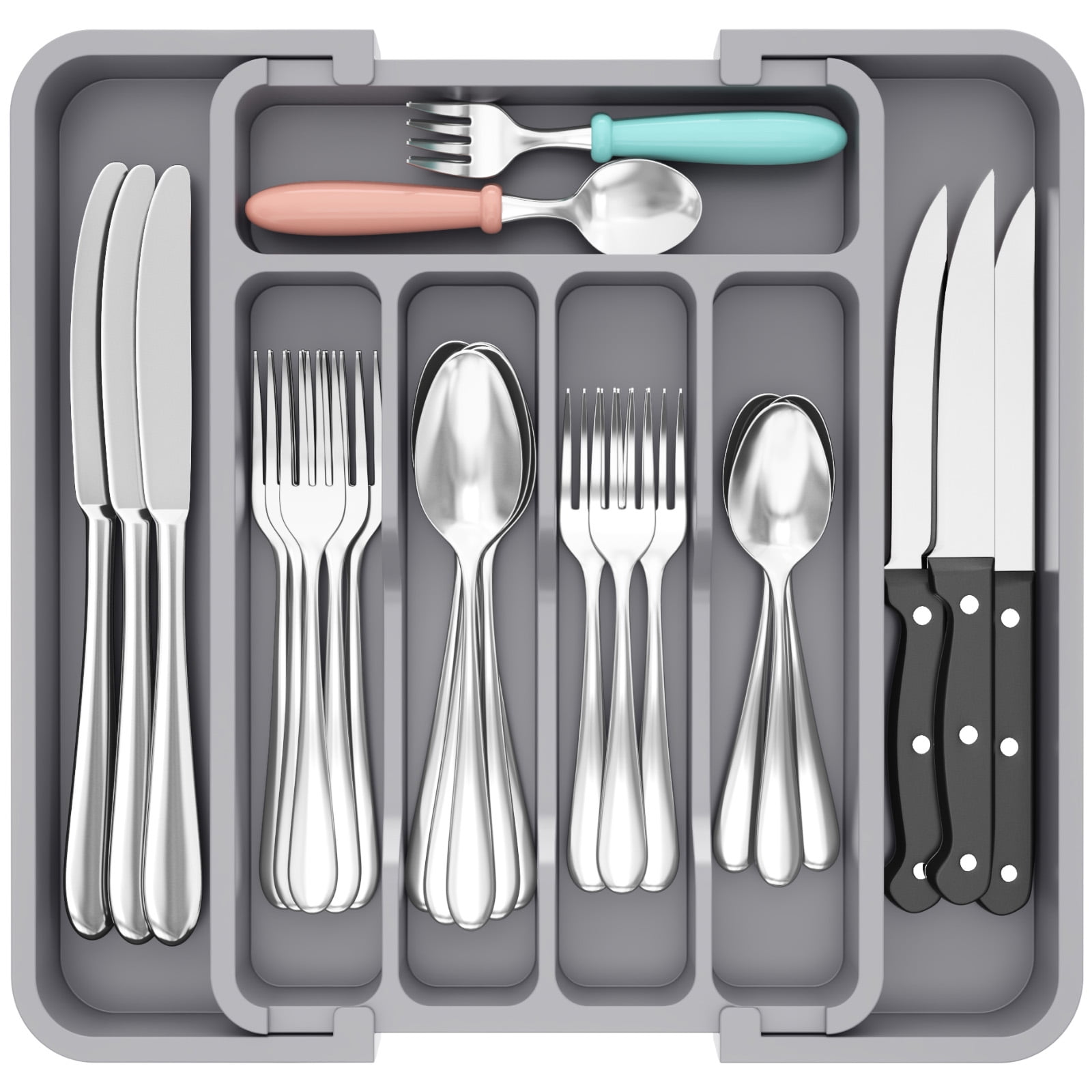 Lifewit Silverware Drawer Organizer, Expandable BPA Free Utensil Tray ...