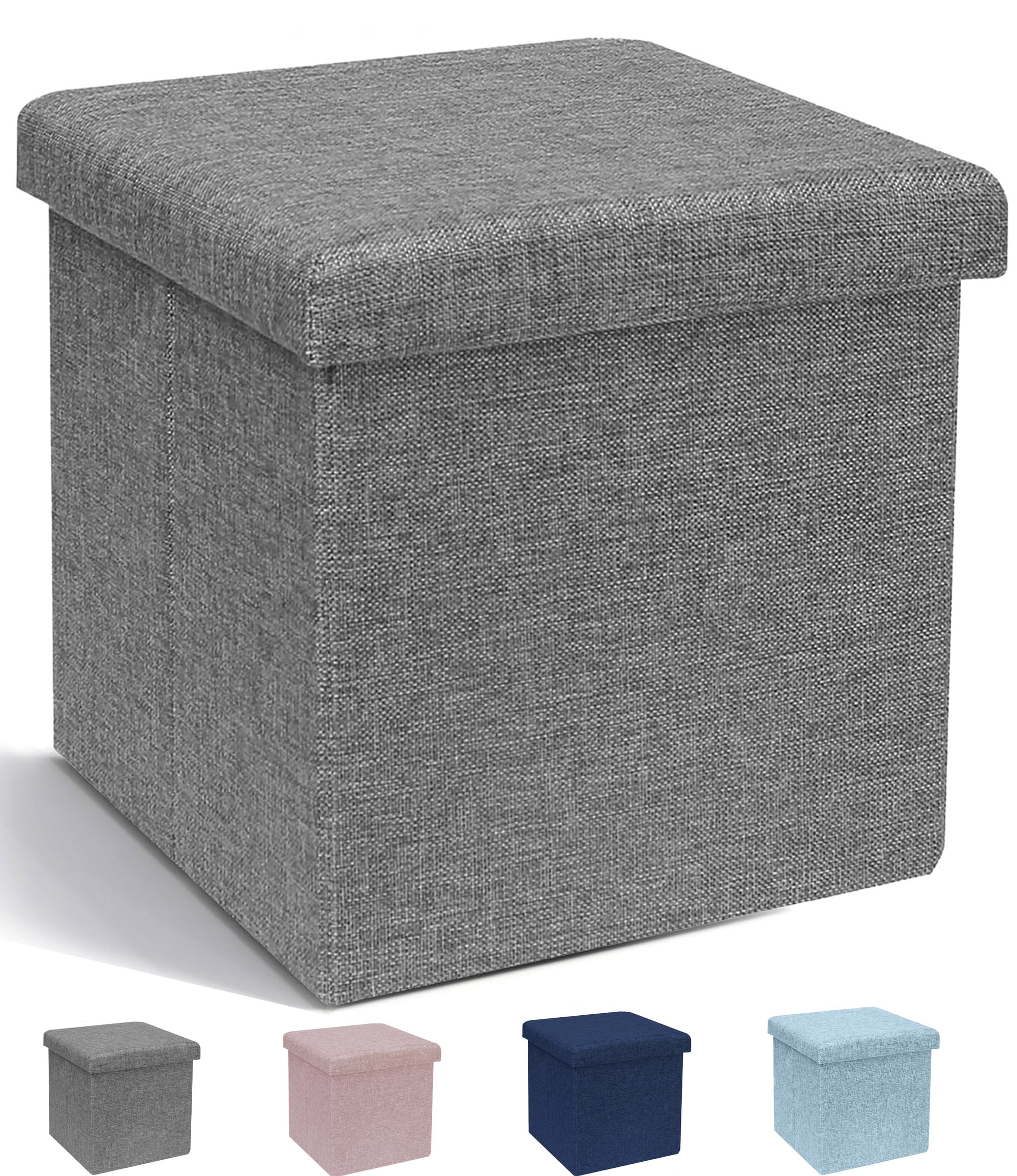 Collapsible Storage Ottoman Foot Rest, Gray - Walmart.com