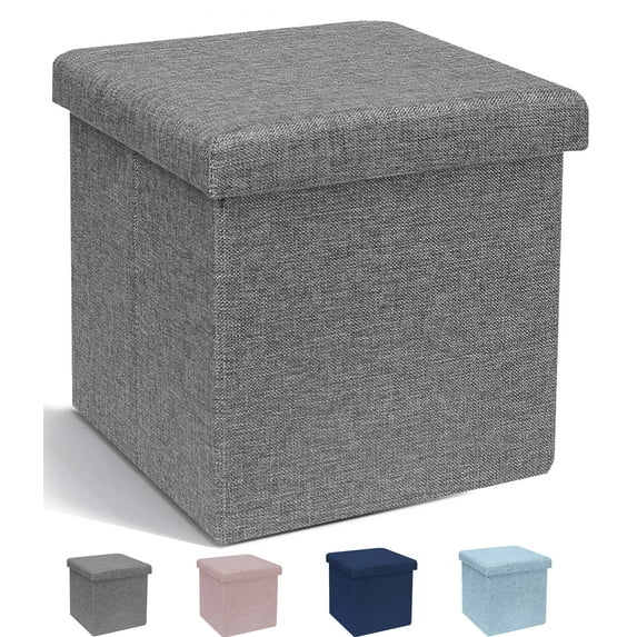 Collapsible Storage Ottoman Foot Rest, Gray - Walmart.com