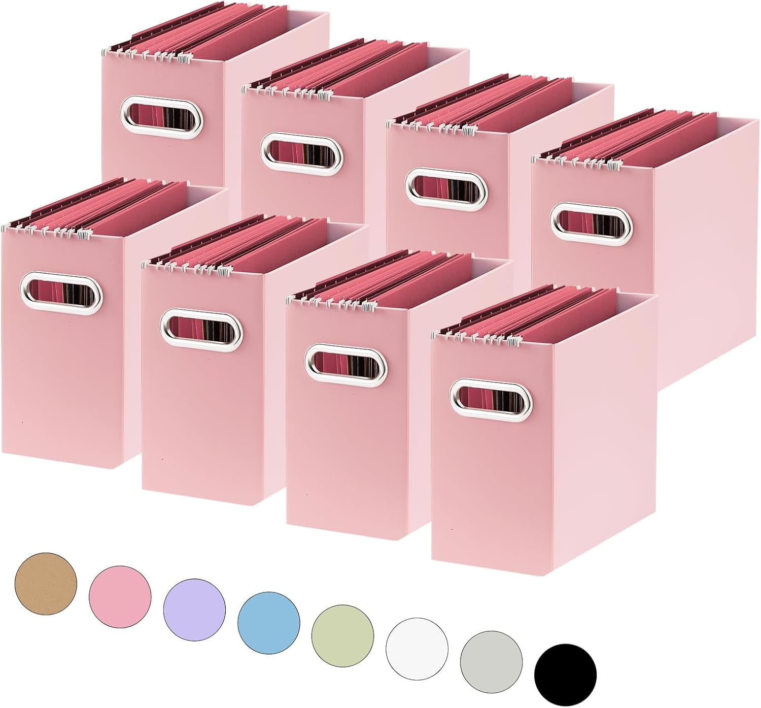 Collapsible Storage - Pink, 8 Packs - Hanging File Box for Letter Size ...