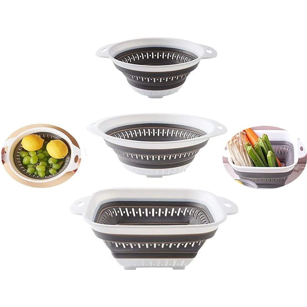 Collapsible Strainer - BPA Free Silicone Food Strainer with Plastic ...