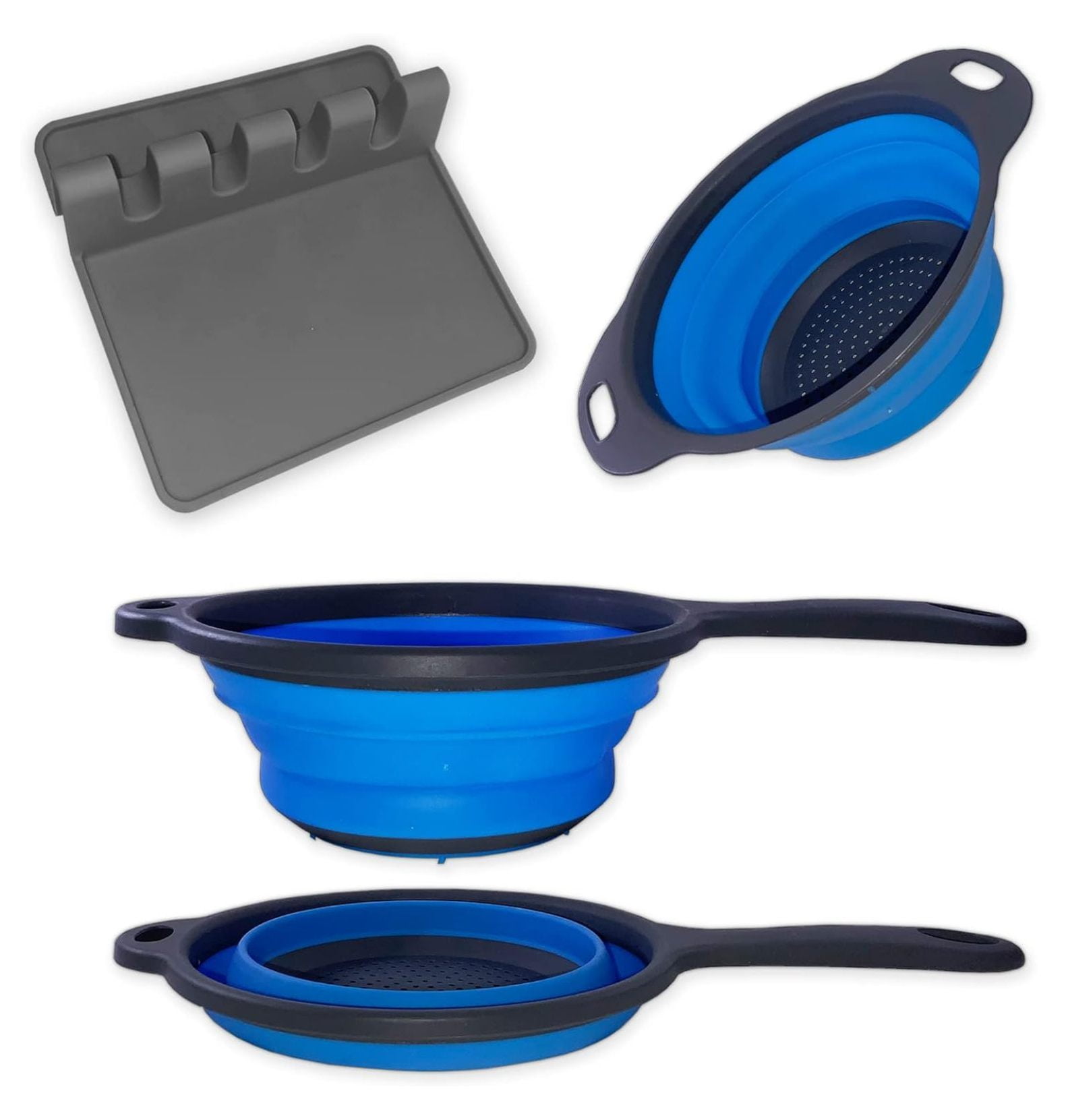 Collapsible Strainer & Colander Set with Heat Resistant Spoon Rest | 2 ...