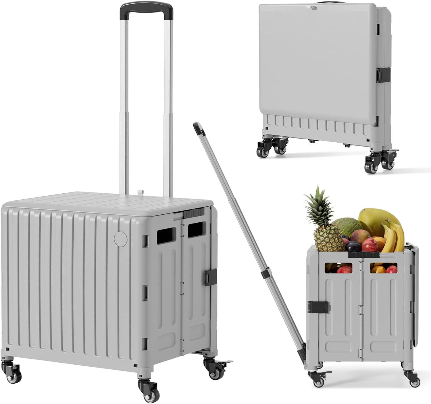 Collapsible Teacher Cart on Wheels:65L Storage Organizer for School ...