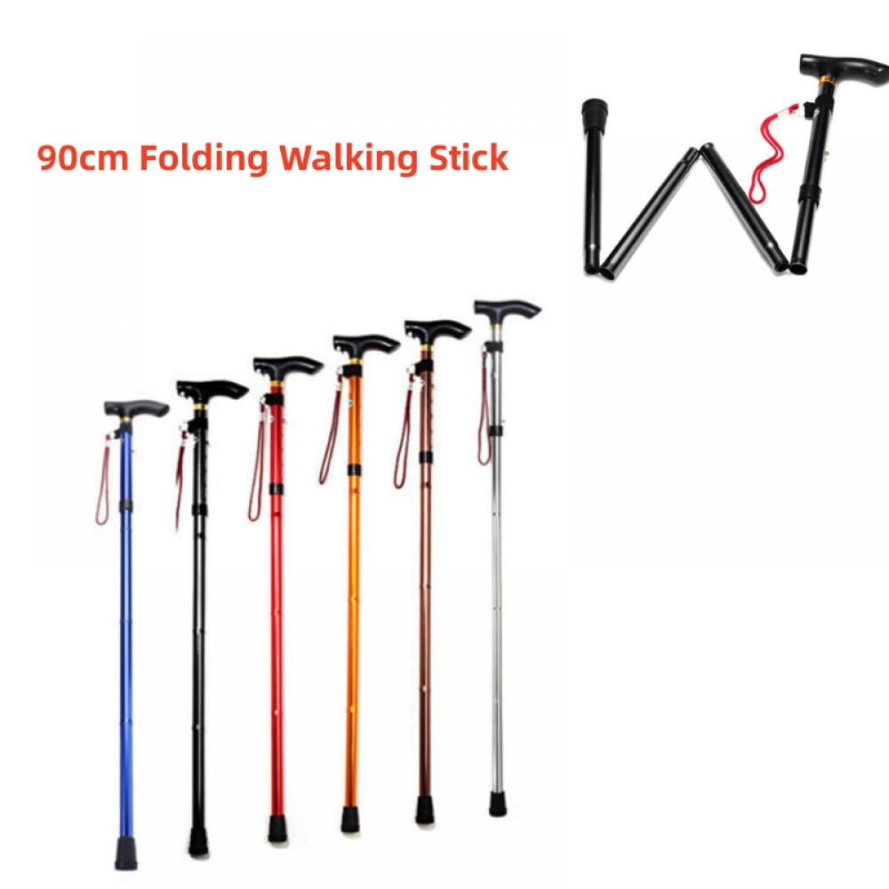 Collapsible Telescopic Folding Elder Cane LED Walking Trusty Sticks ...