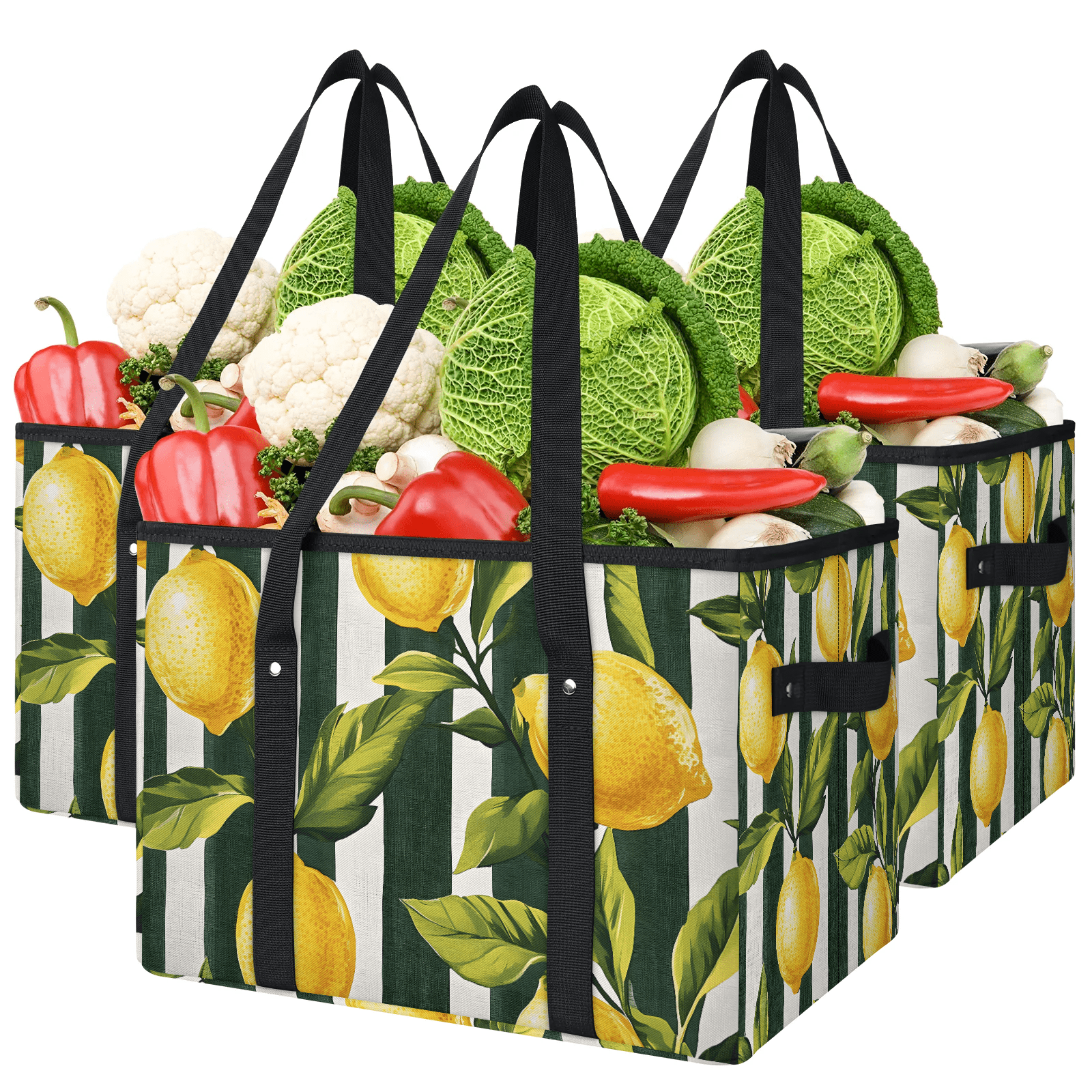 Collapsible Totes Reusable Grocery Bags, Large Foldable Shopping Tote ...