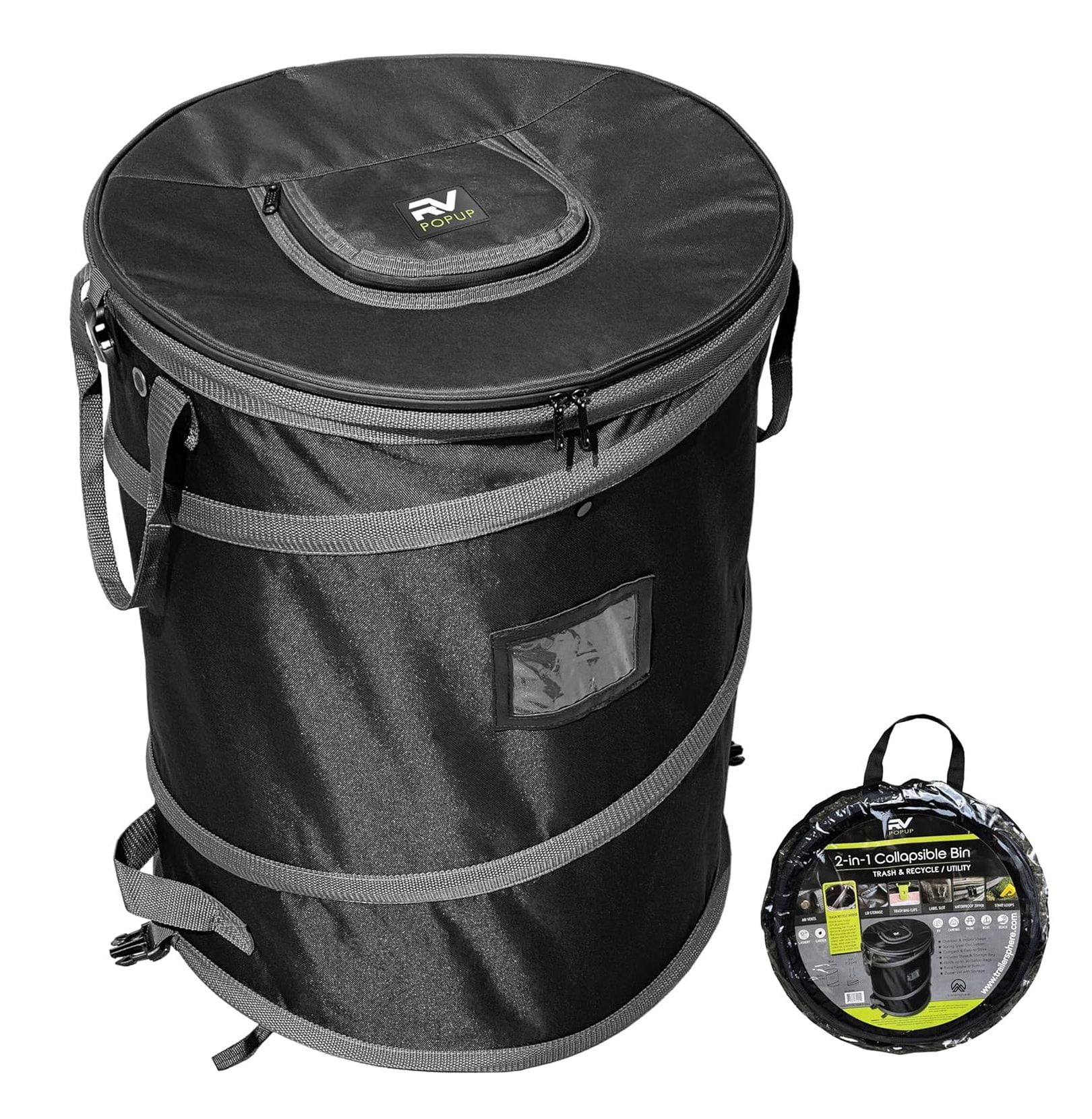 Collapsible Trash Can - 26 Gallon Dual Bin for Recycling, Camping ...
