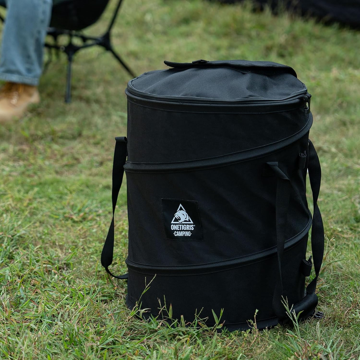 Collapsible Trash Can for Camping, 12 Gallon Pop Up Trash Can with ...