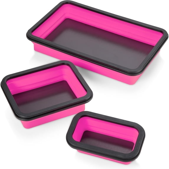 Collapsible Tray Set - 3 Different Size Tool Trays for Screw, , Nuts, Washers, Pins and Other ...